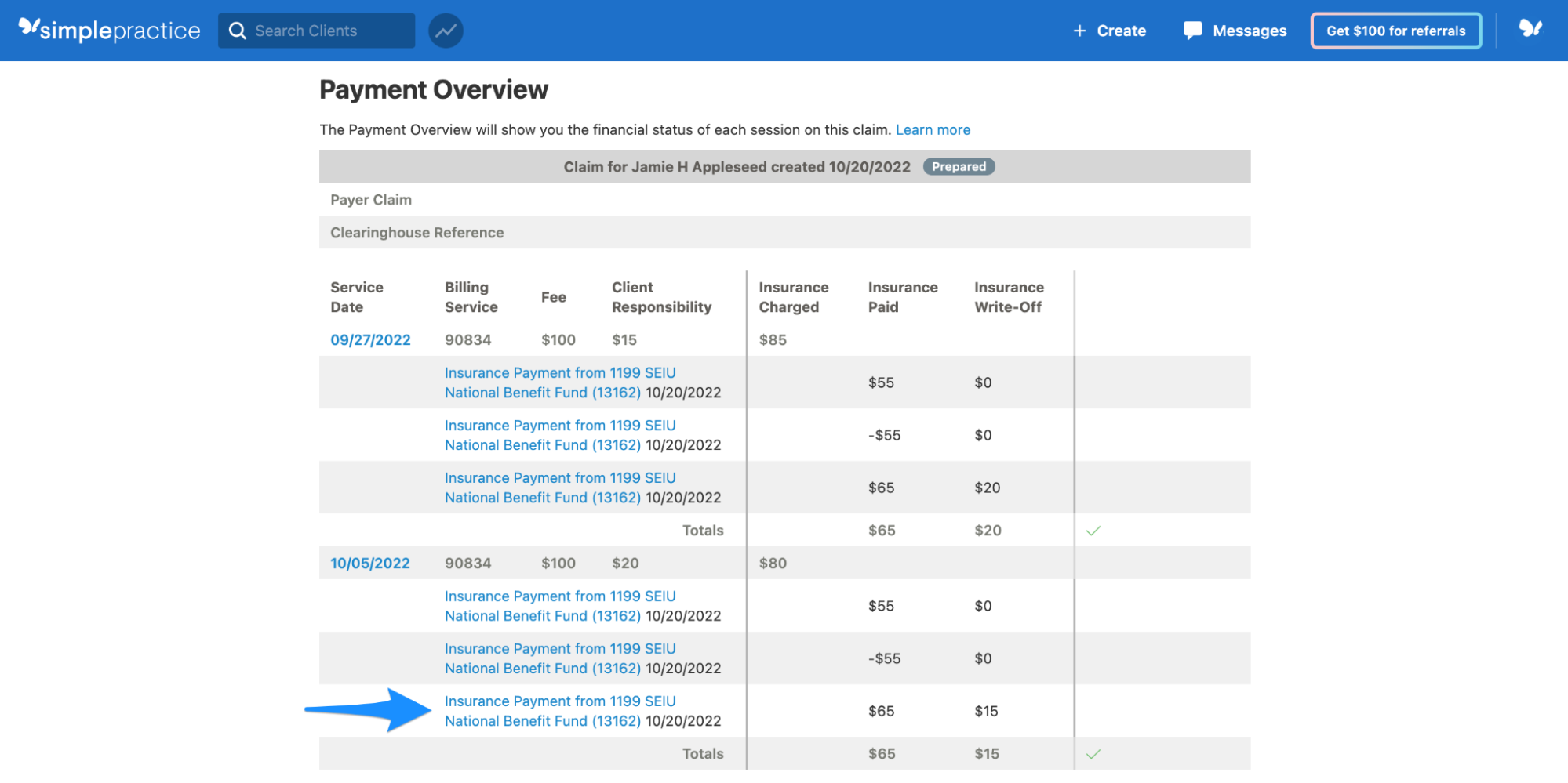 Adding insurance payments – SimplePractice Support