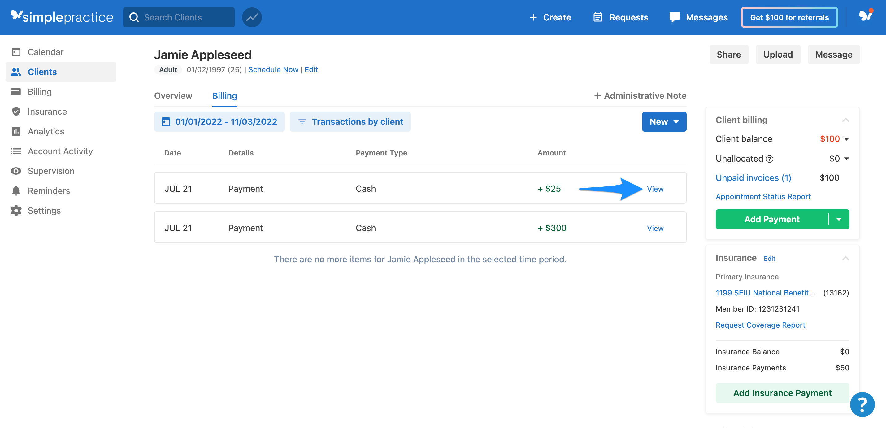 Navigating client payments – SimplePractice Support