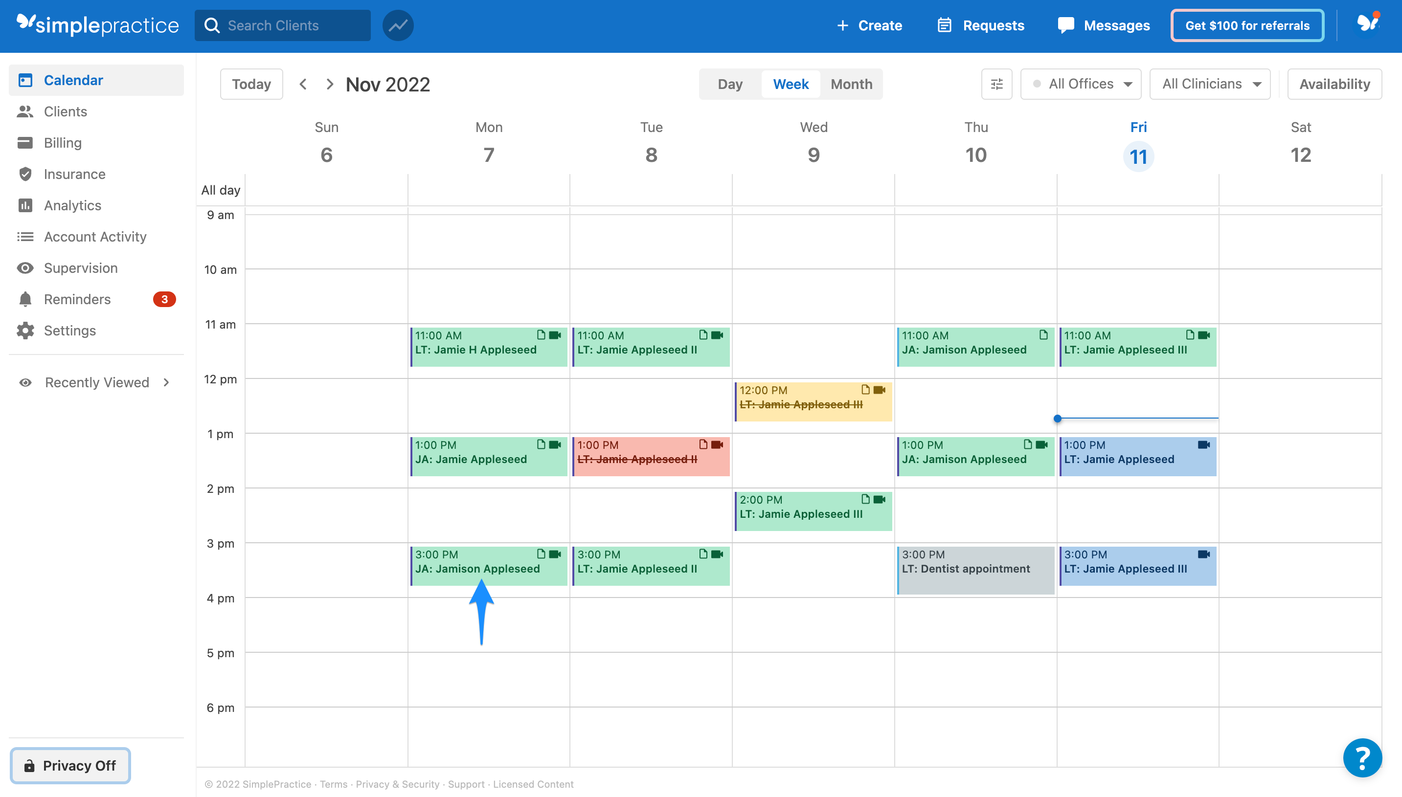 Navigating your calendar – SimplePractice Support