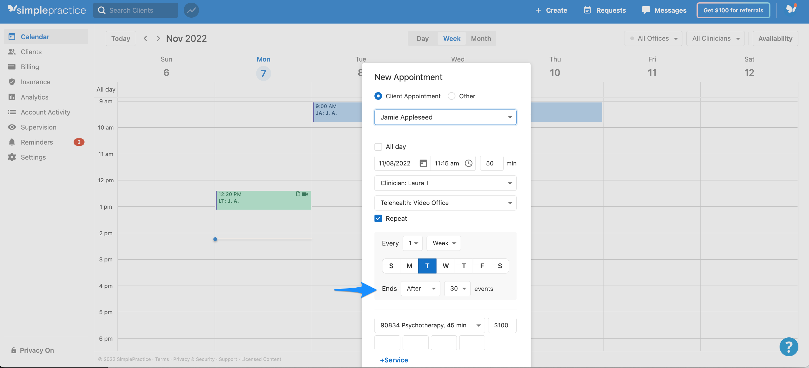 Adding and managing appointments – SimplePractice Support