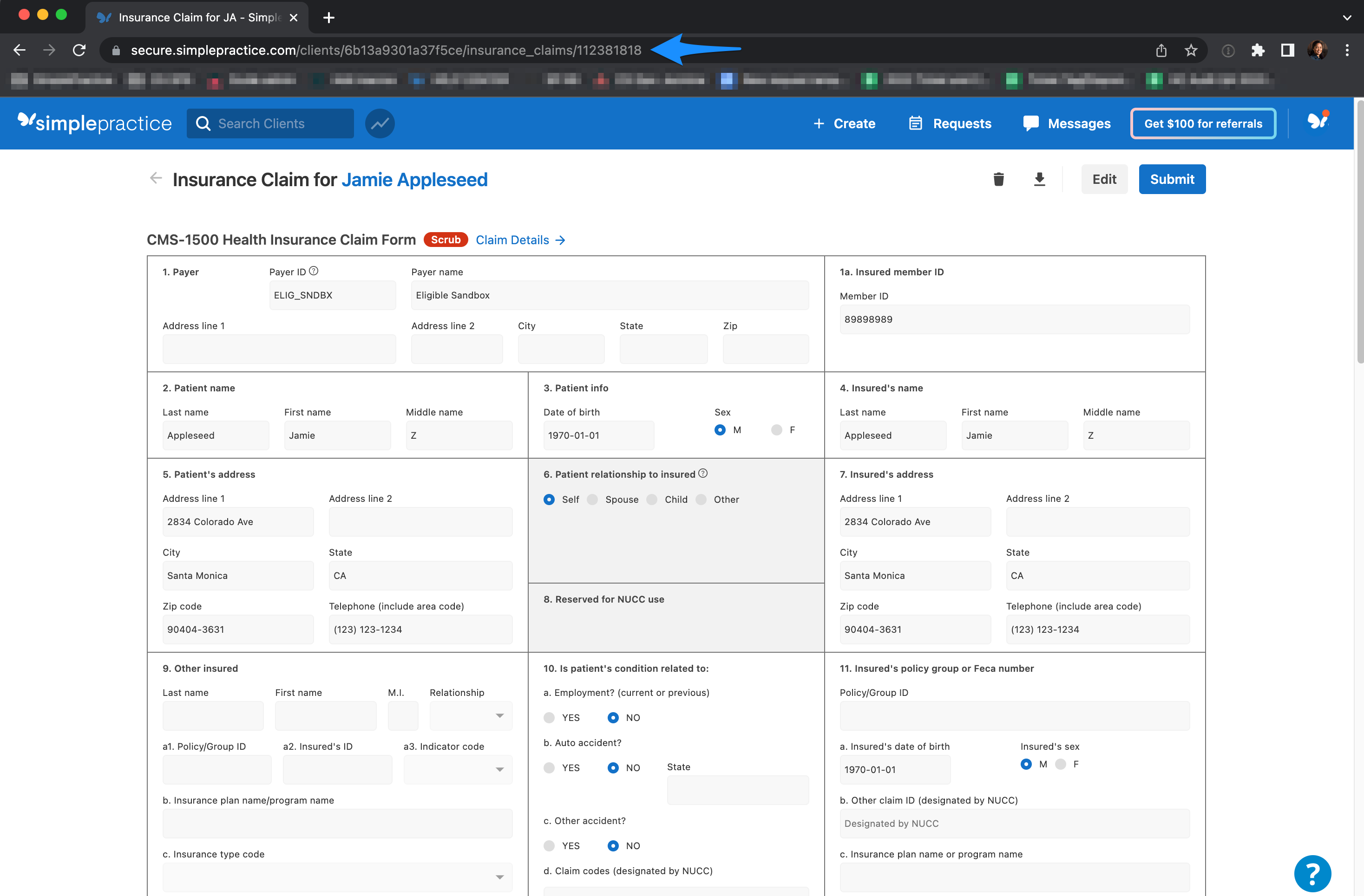Sharing a secure URL with your help request – SimplePractice Support
