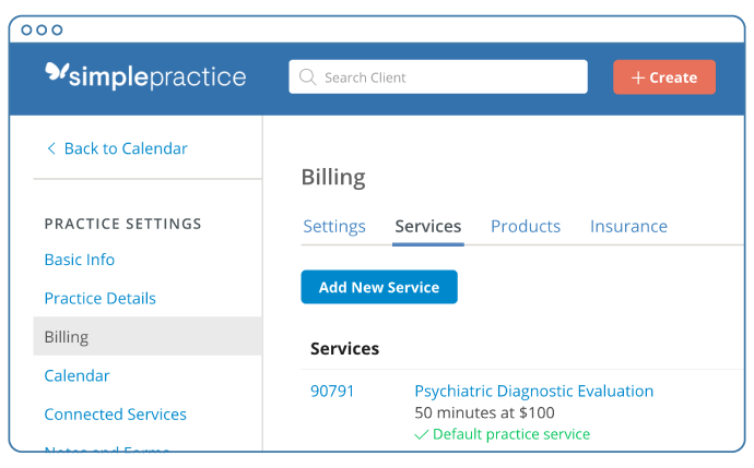 How to use and create service codes – SimplePractice Support
