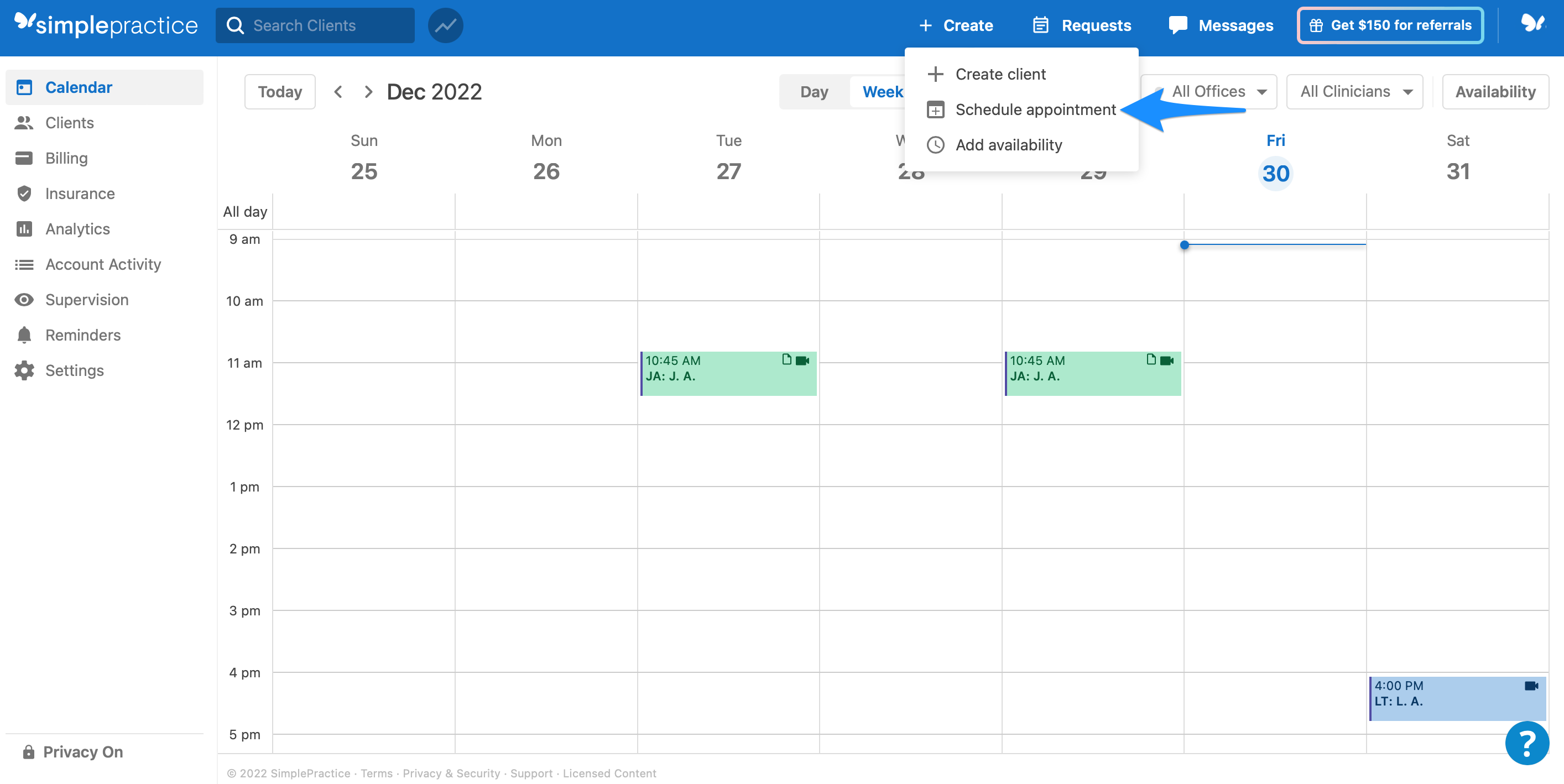 Adding and managing appointments – SimplePractice Support