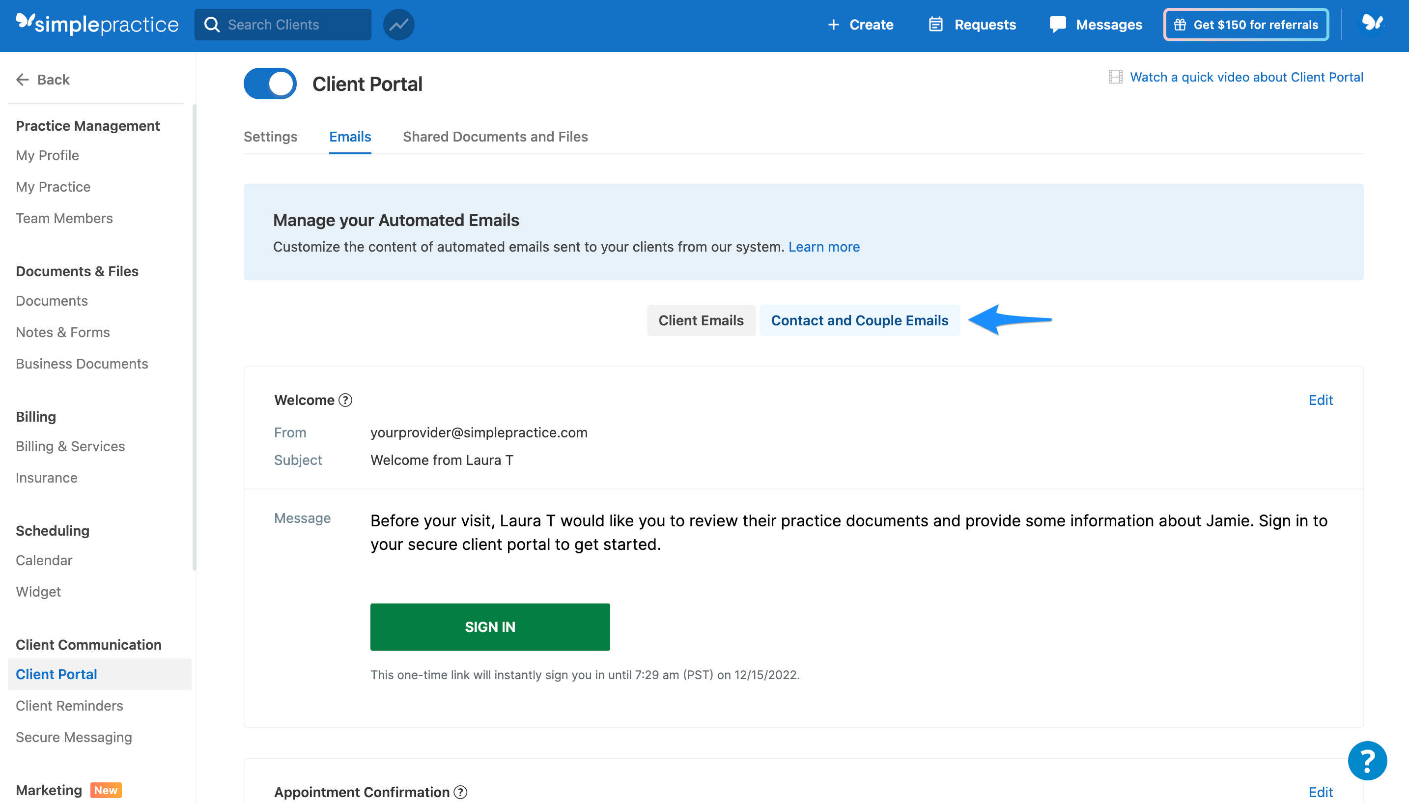 Sending intake forms and documents to clients – SimplePractice Support
