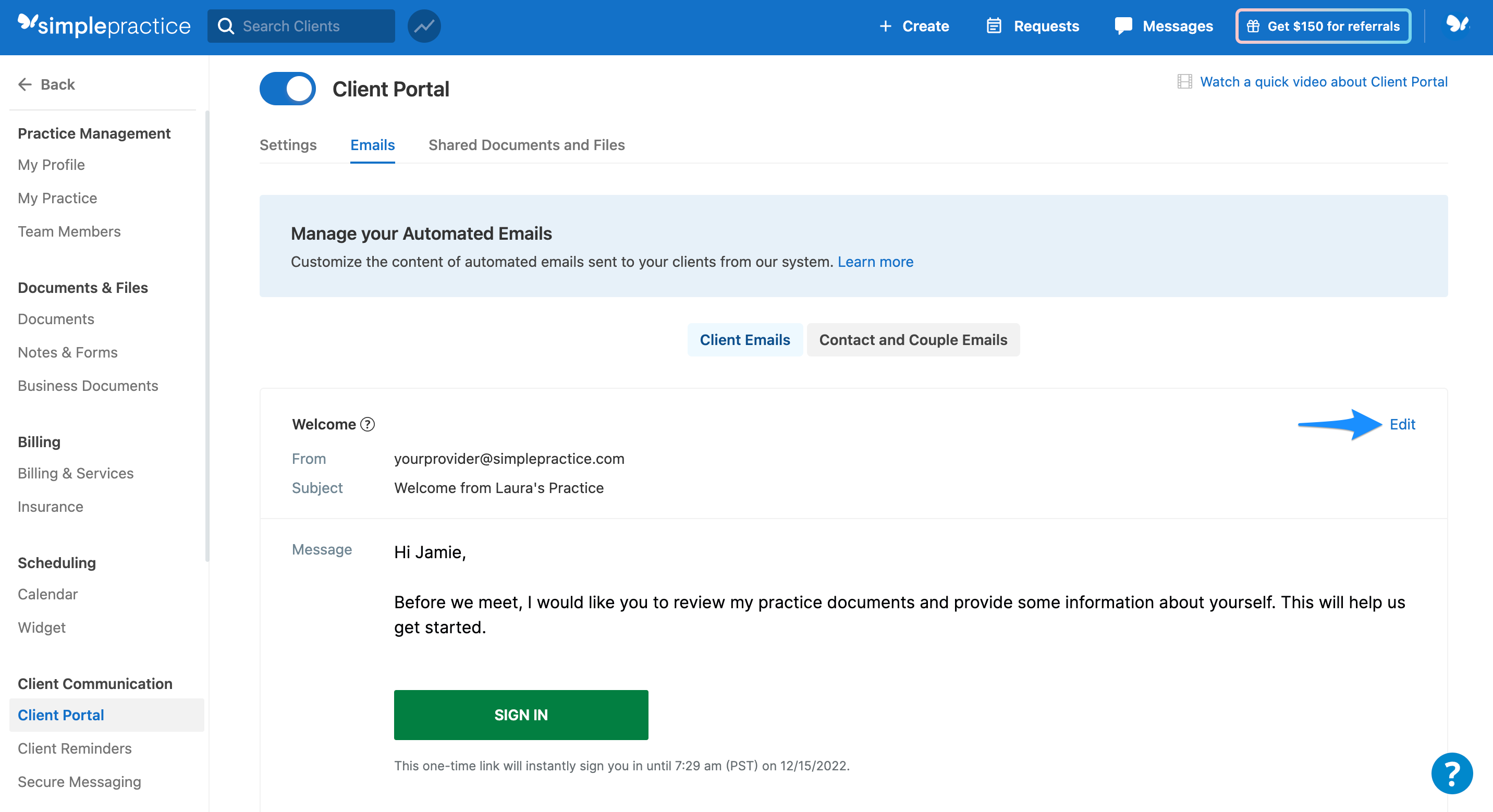 Setting up the Client Portal – SimplePractice Support