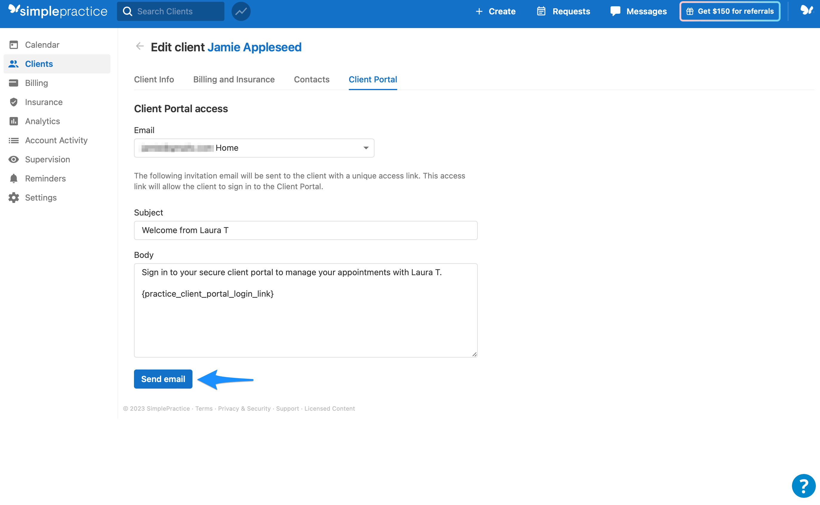 Sending intake forms and documents to clients – SimplePractice Support