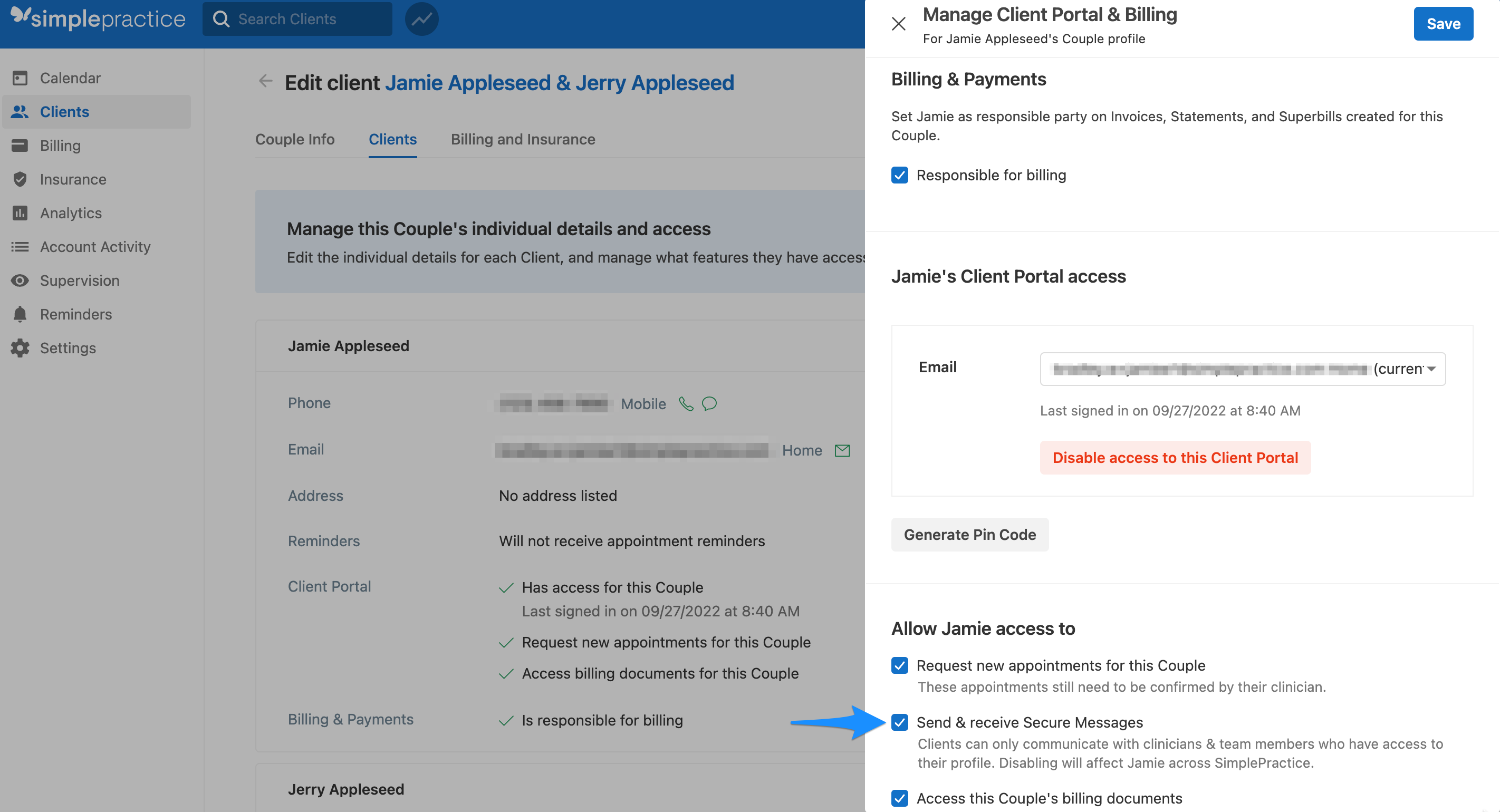 Enhanced Client Management for couples – SimplePractice Support