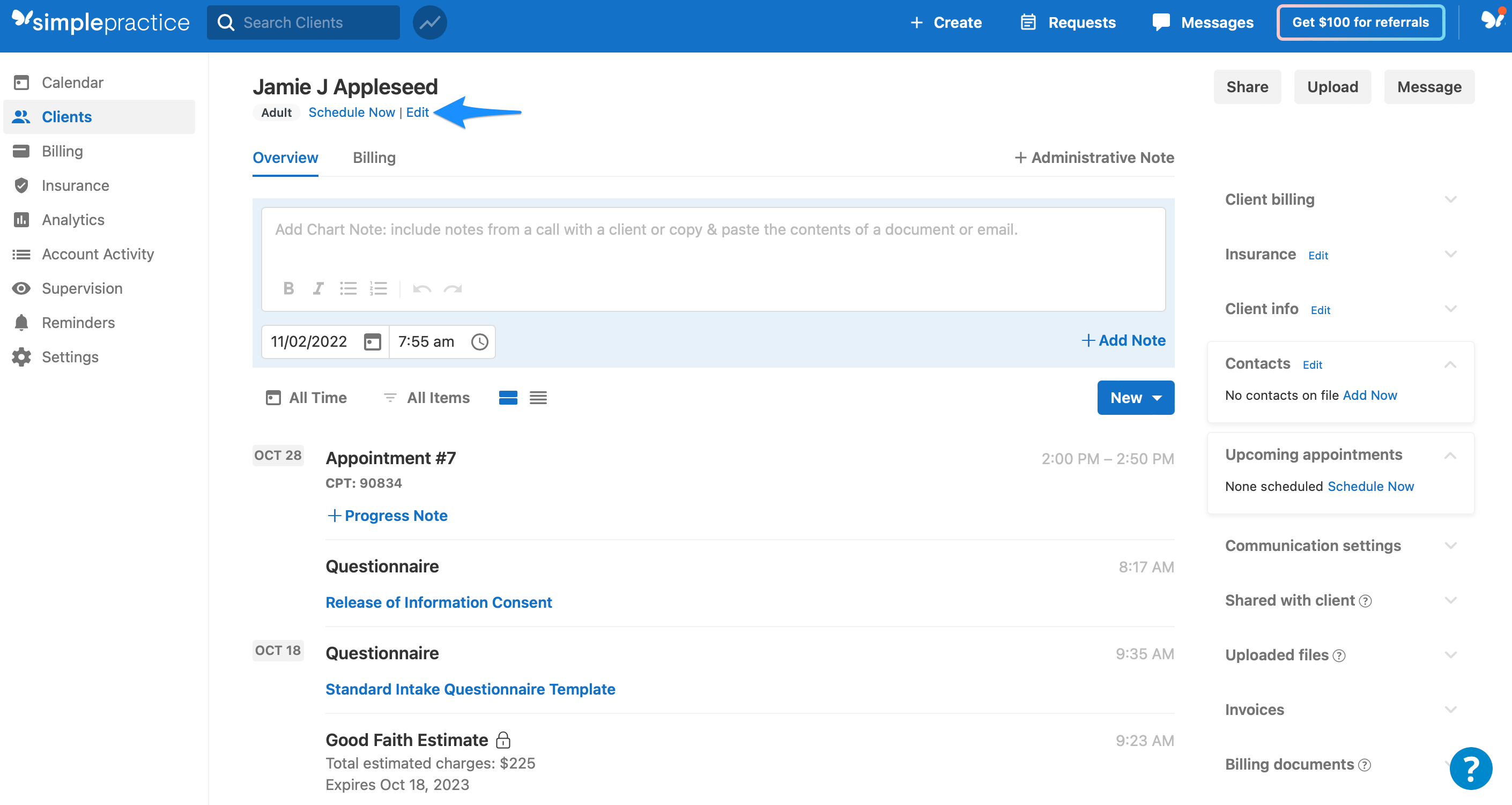 Adding a new client and navigating your Clients and contacts list – SimplePractice Support
