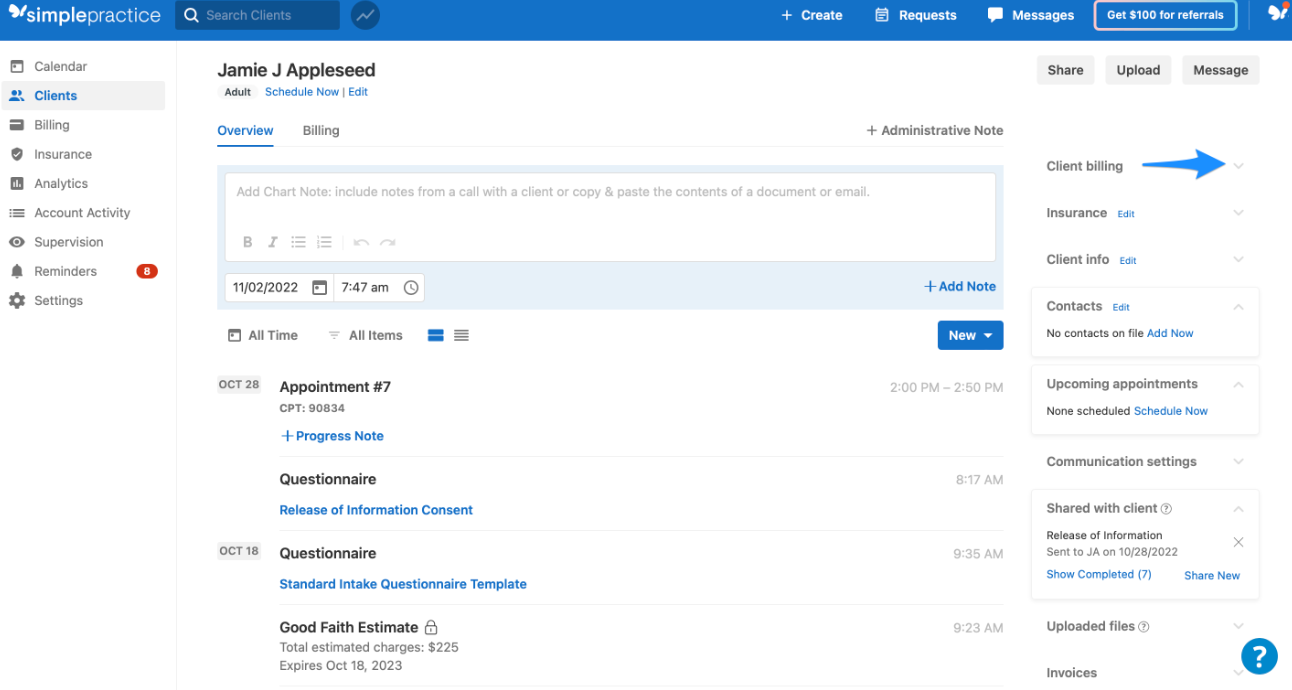 Adding a new client and navigating your Clients and contacts list – SimplePractice Support