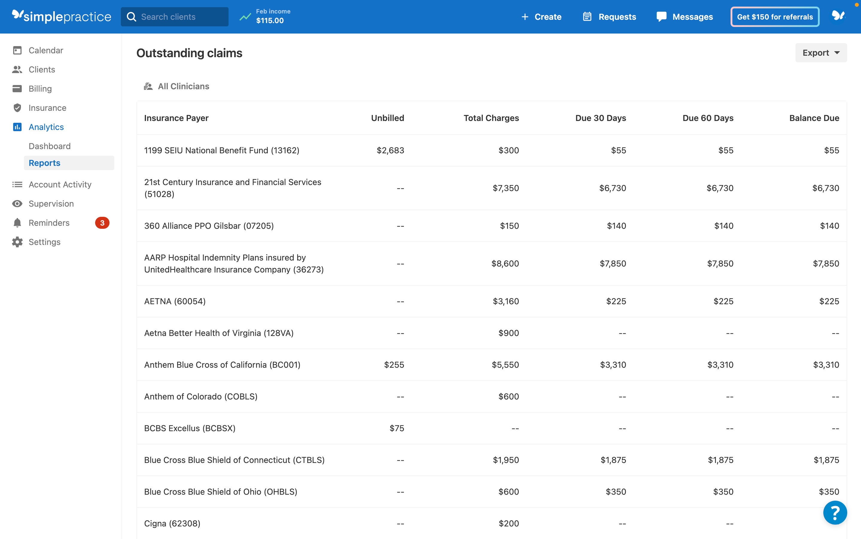 Understanding your insurance reports – SimplePractice Support