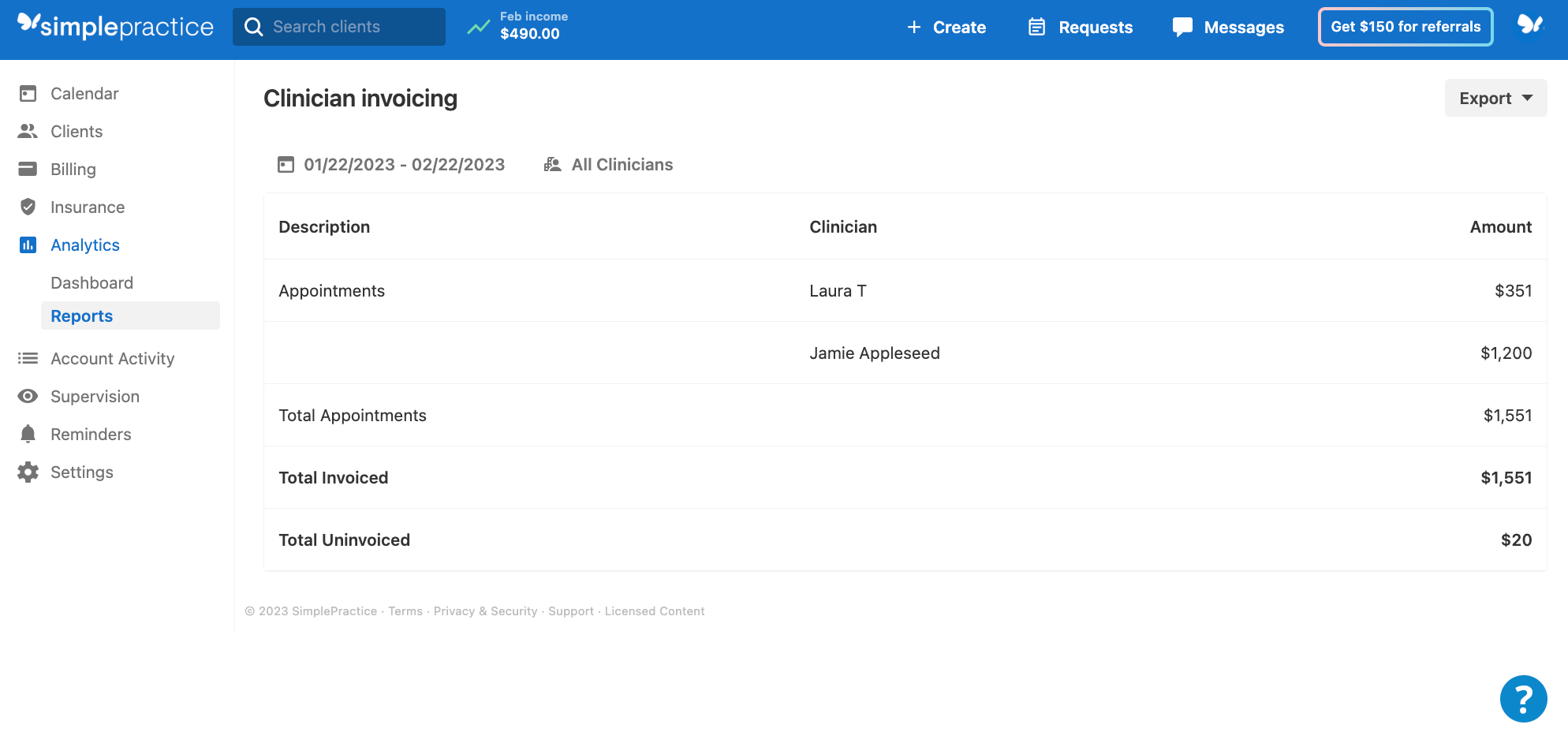 Understanding your billing reports – SimplePractice Support