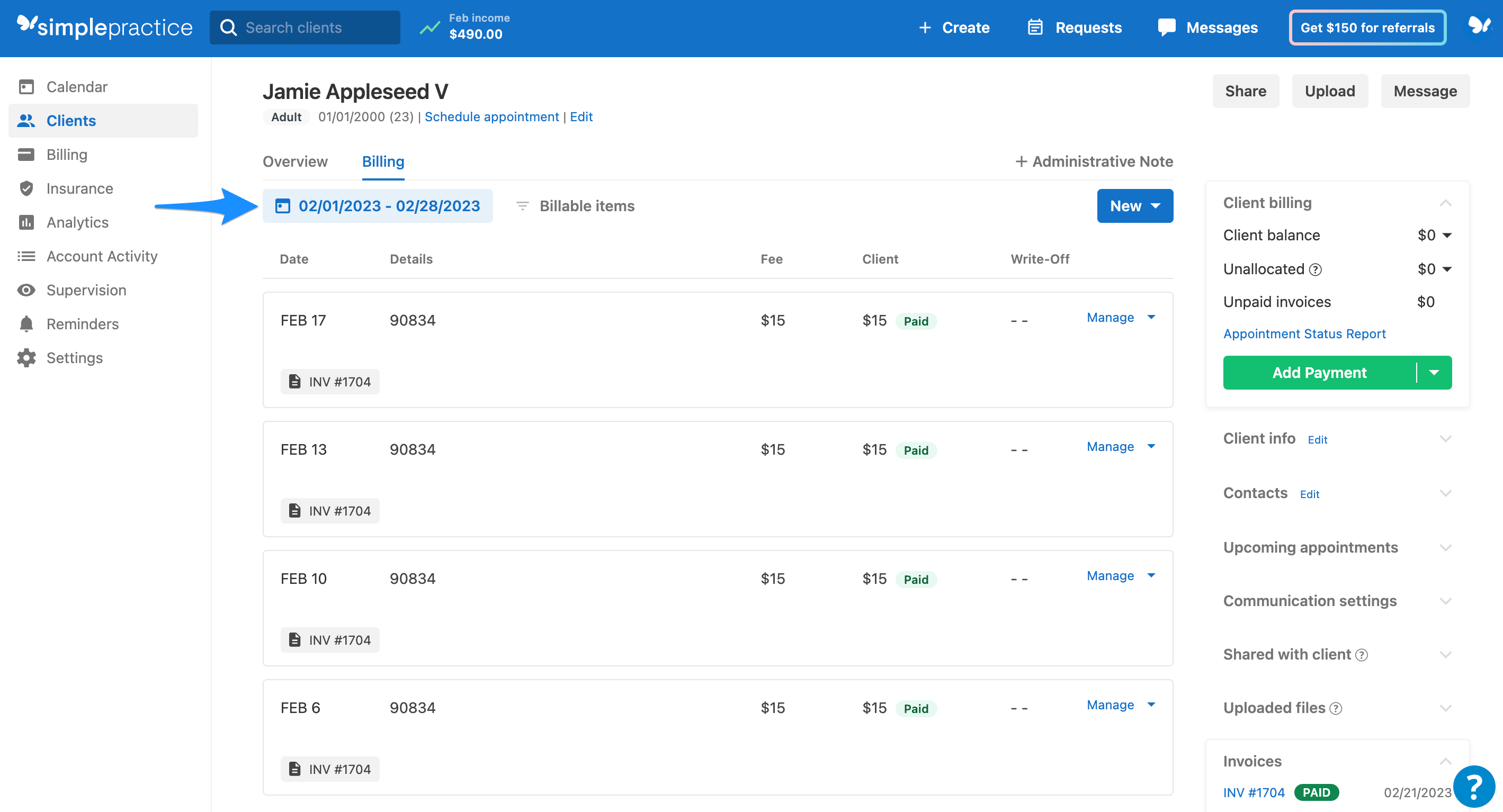 Creating superbills – SimplePractice Support