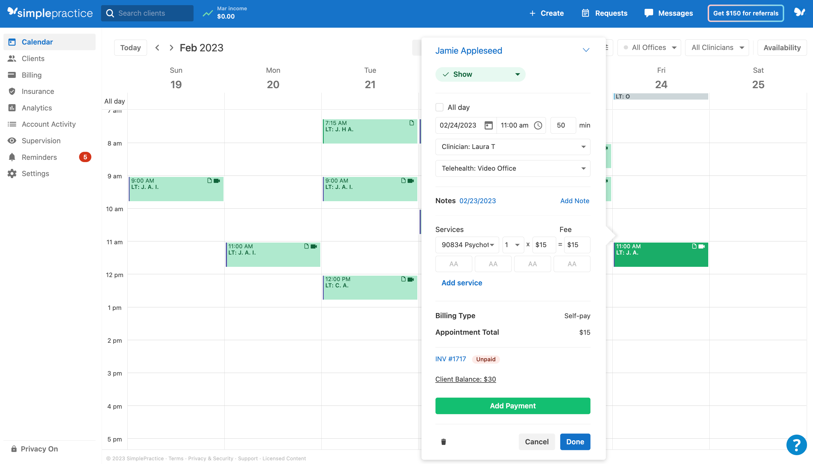 Adding and managing appointments – SimplePractice Support