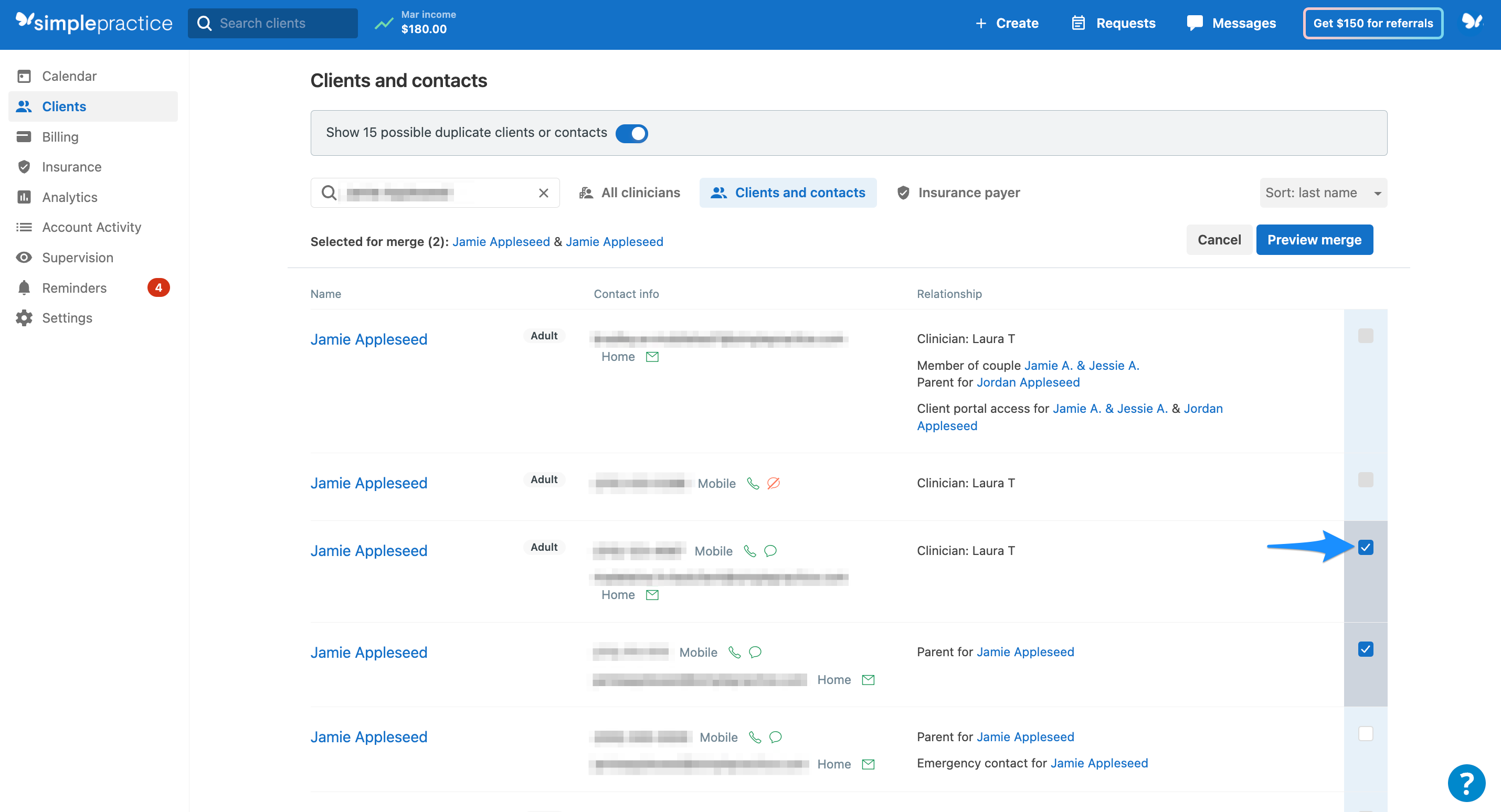 Adding a new client and navigating your Clients and contacts list – SimplePractice Support