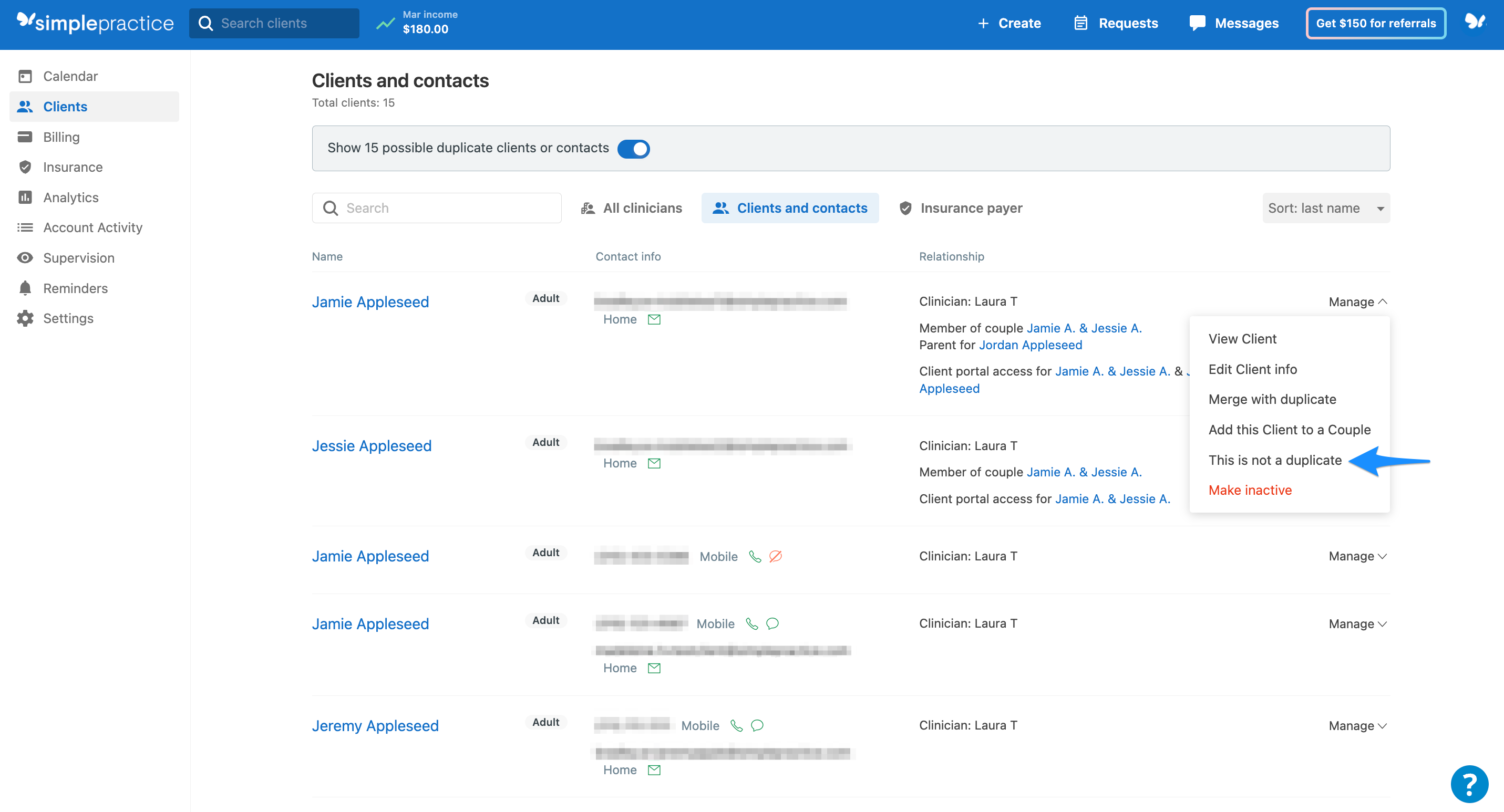 Adding a new client and navigating your Clients and contacts list – SimplePractice Support