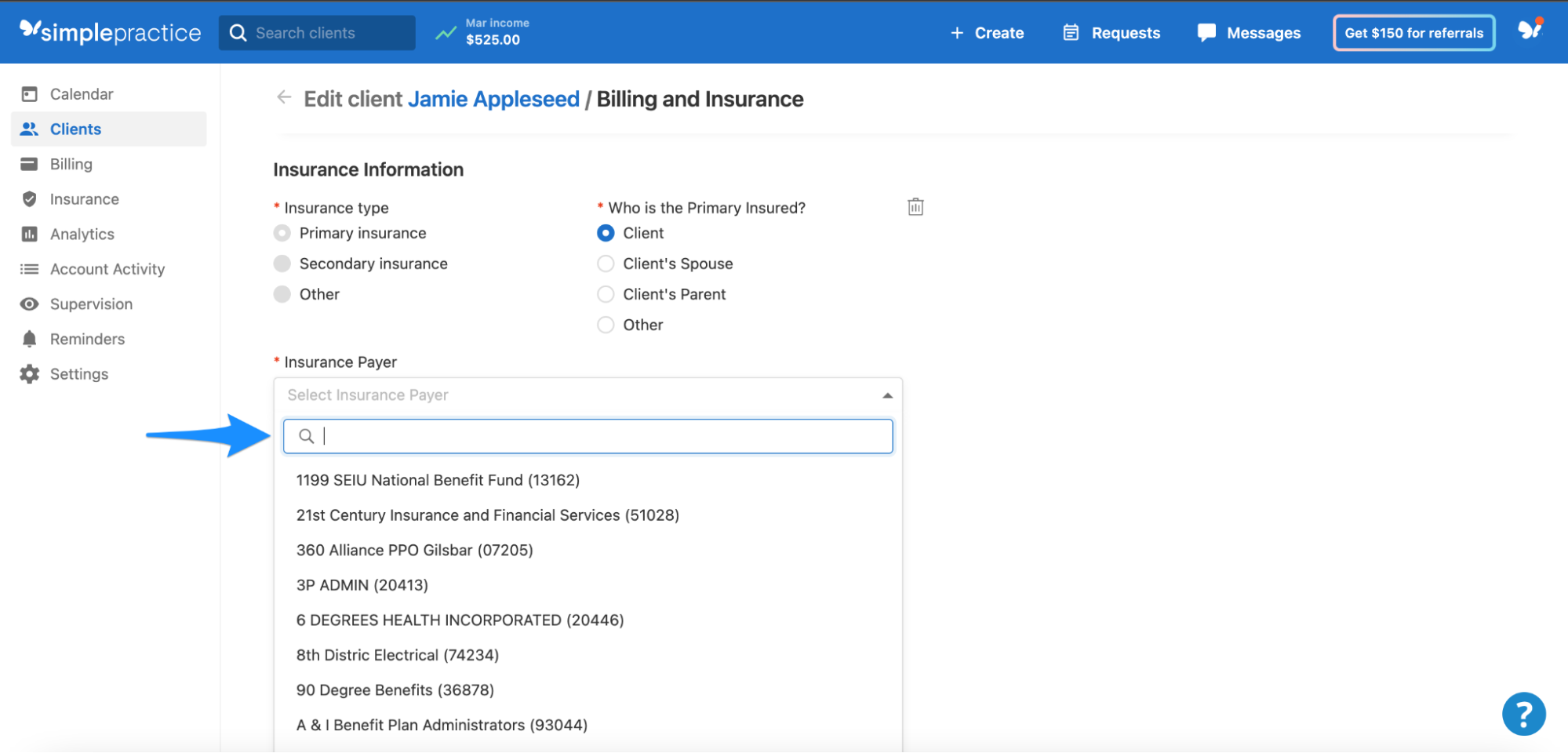 Adding insurance payers and selecting the correct payer ID ...