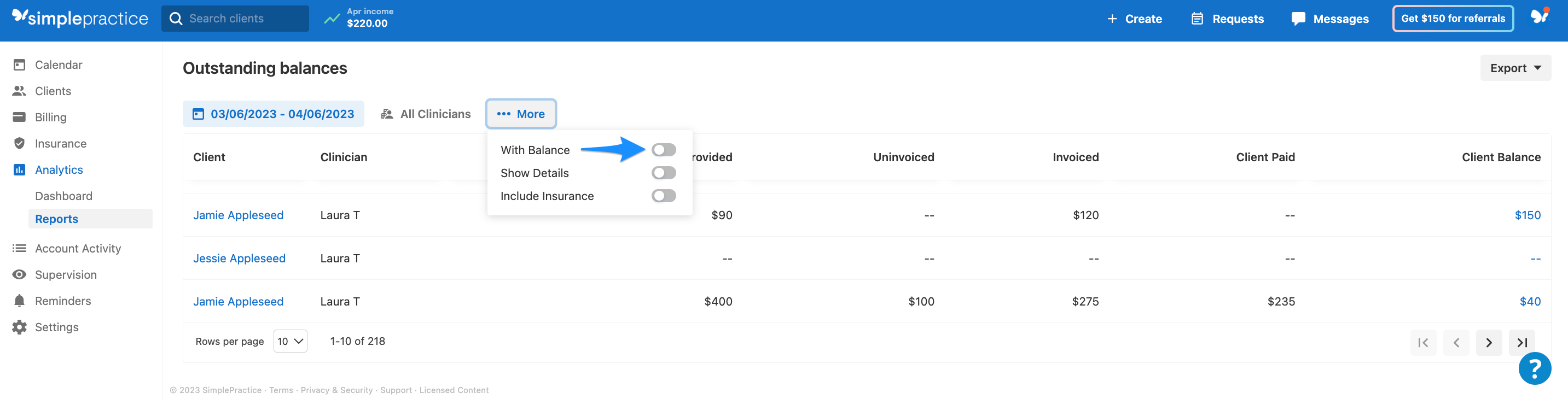 Understanding your billing reports – SimplePractice Support
