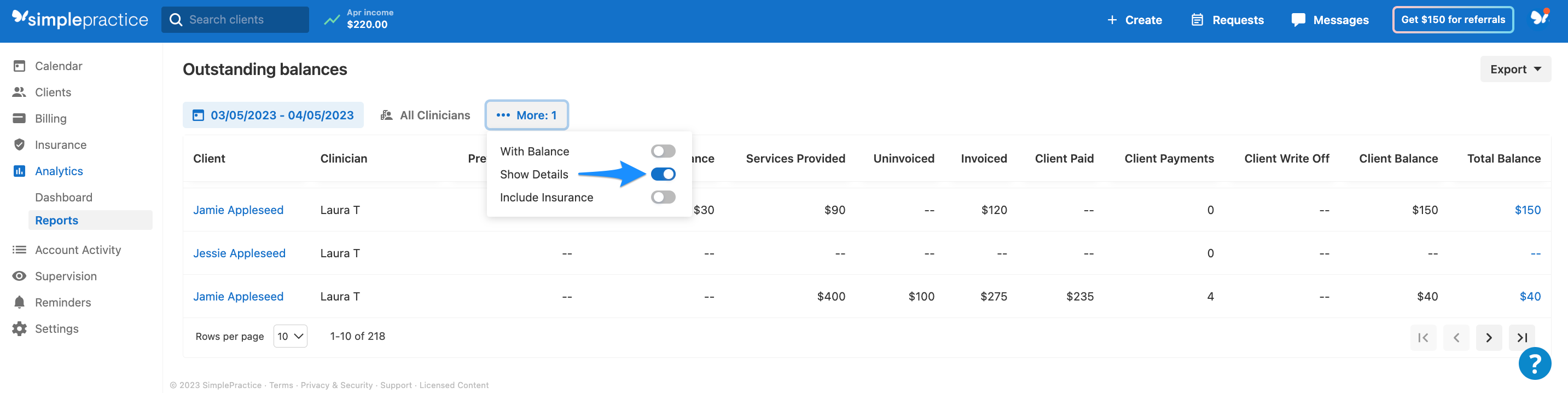 Understanding your billing reports – SimplePractice Support