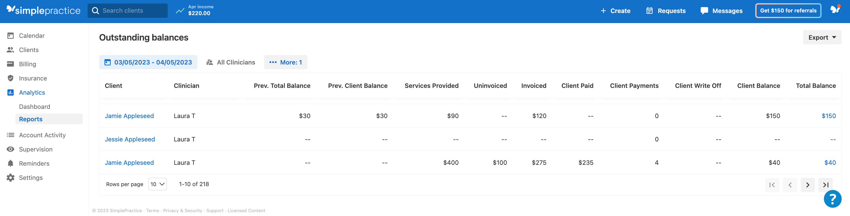 Understanding your billing reports – SimplePractice Support