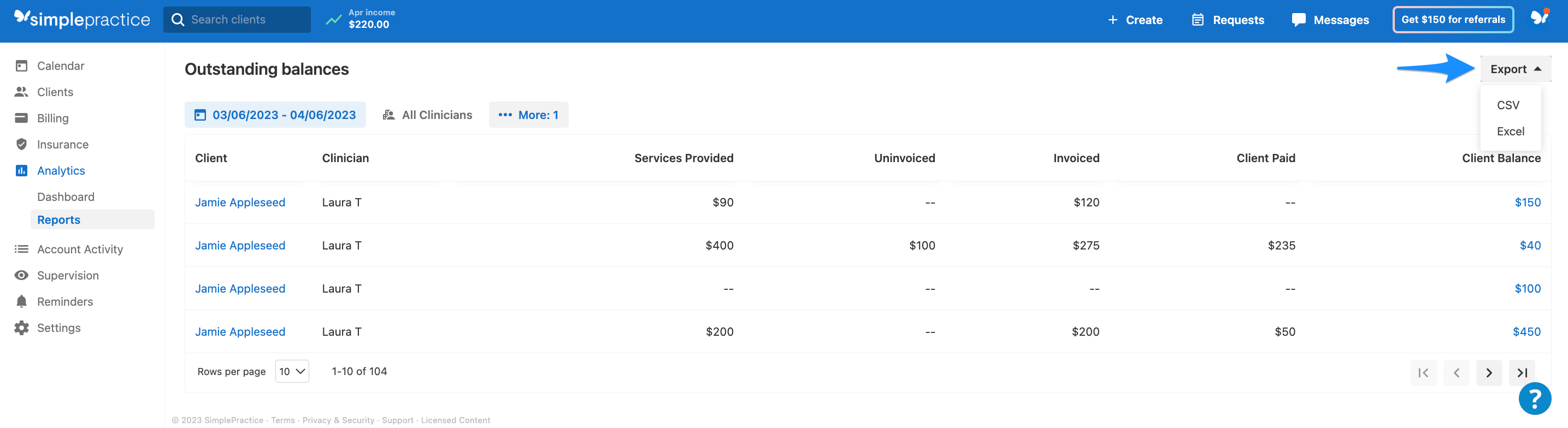 Understanding your billing reports – SimplePractice Support