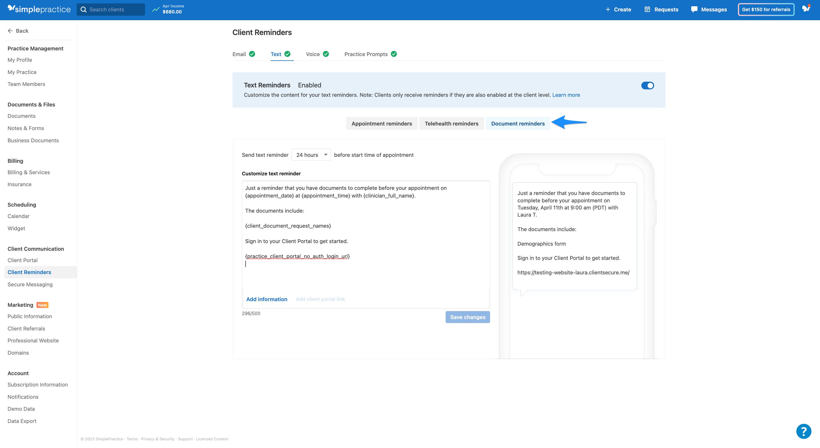 Sending intake forms and documents to clients – SimplePractice Support