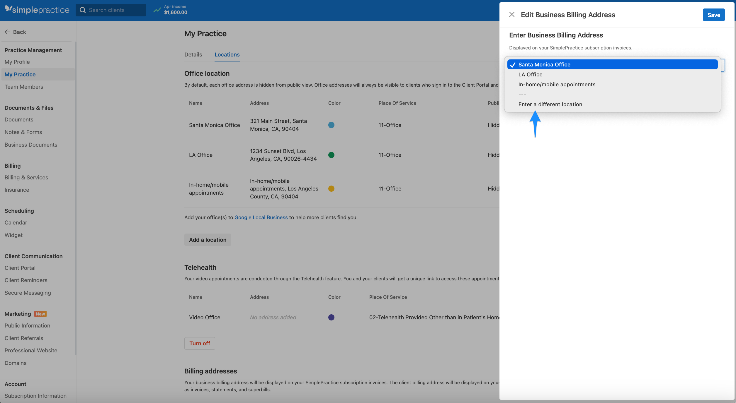 Adding office locations – SimplePractice Support
