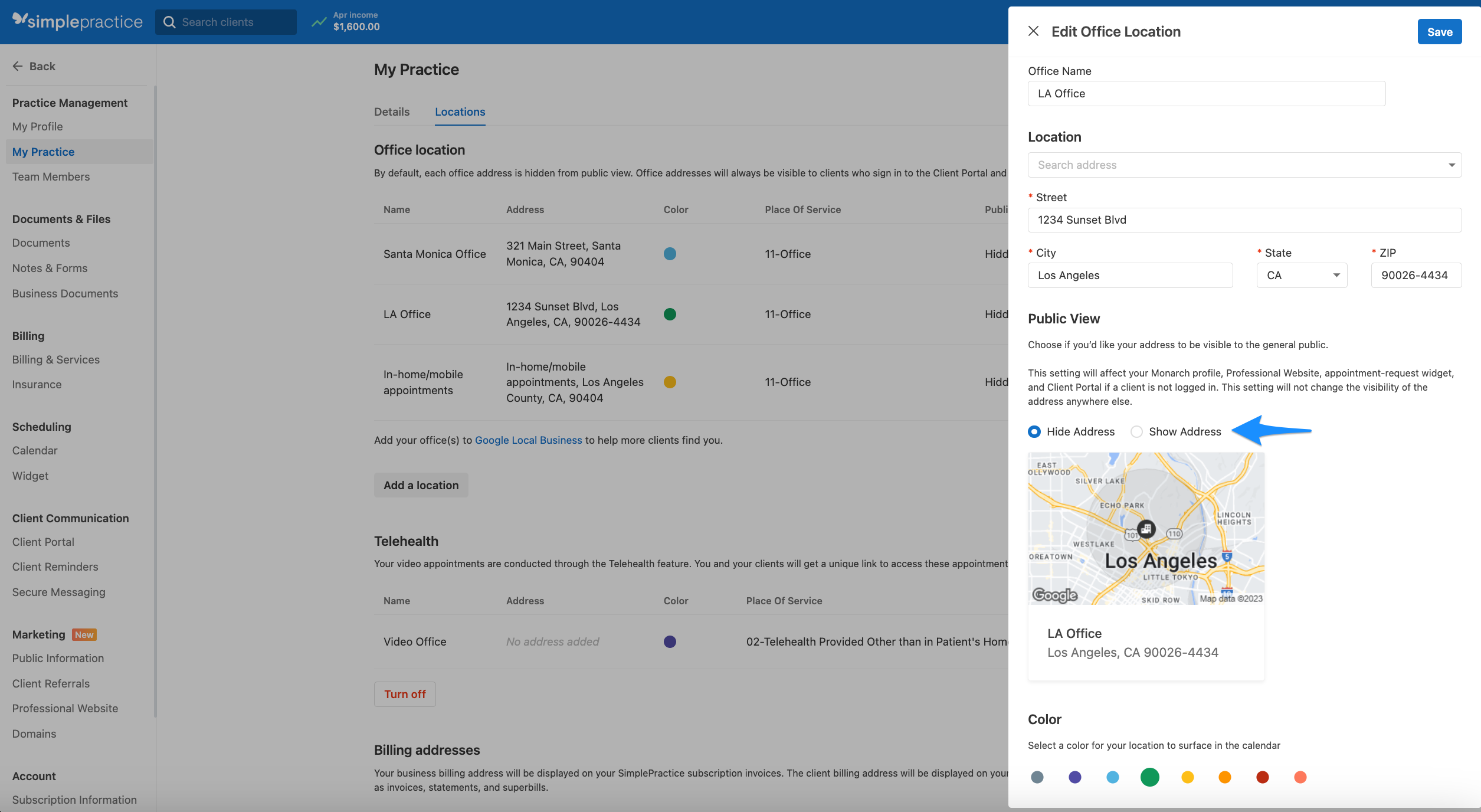 Adding office locations – SimplePractice Support