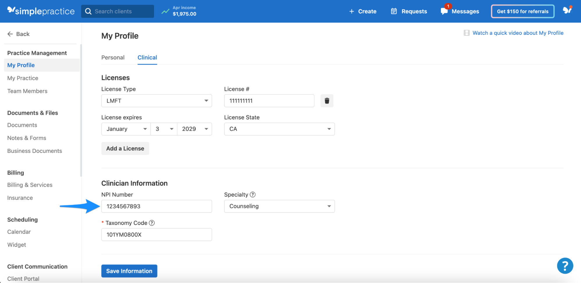 Filing primary claims in SimplePractice – SimplePractice Support