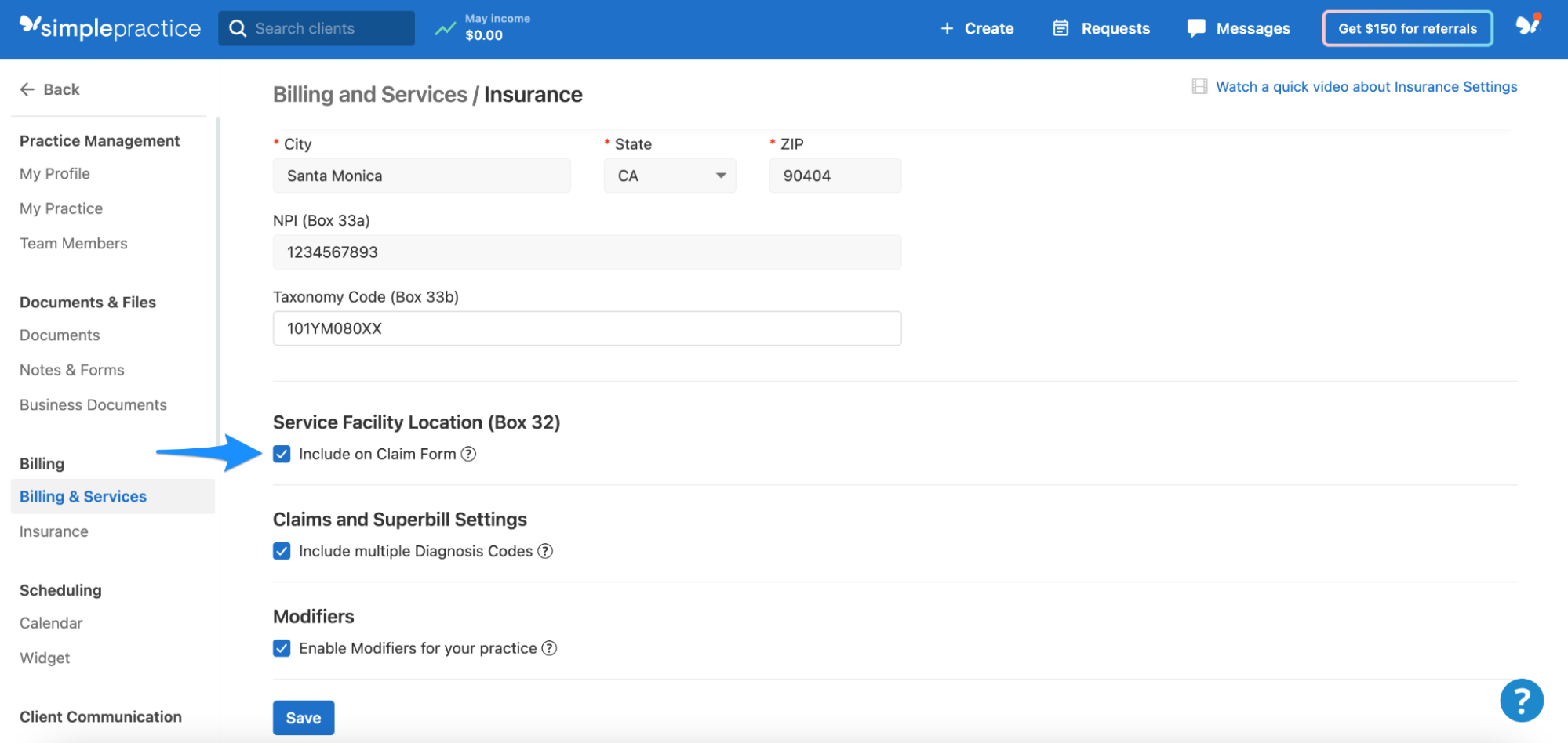 Filing primary claims in SimplePractice – SimplePractice Support