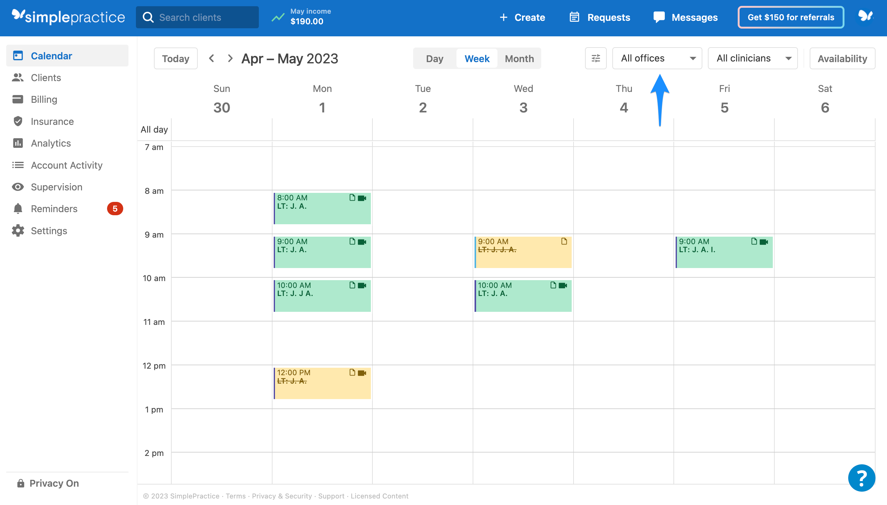 Navigating your calendar – SimplePractice Support