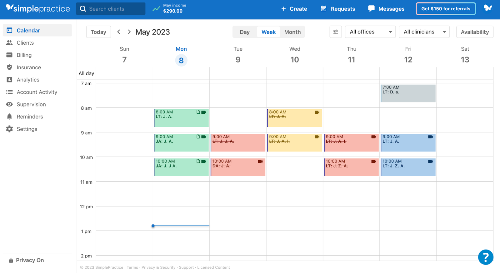 Navigating your calendar – SimplePractice Support