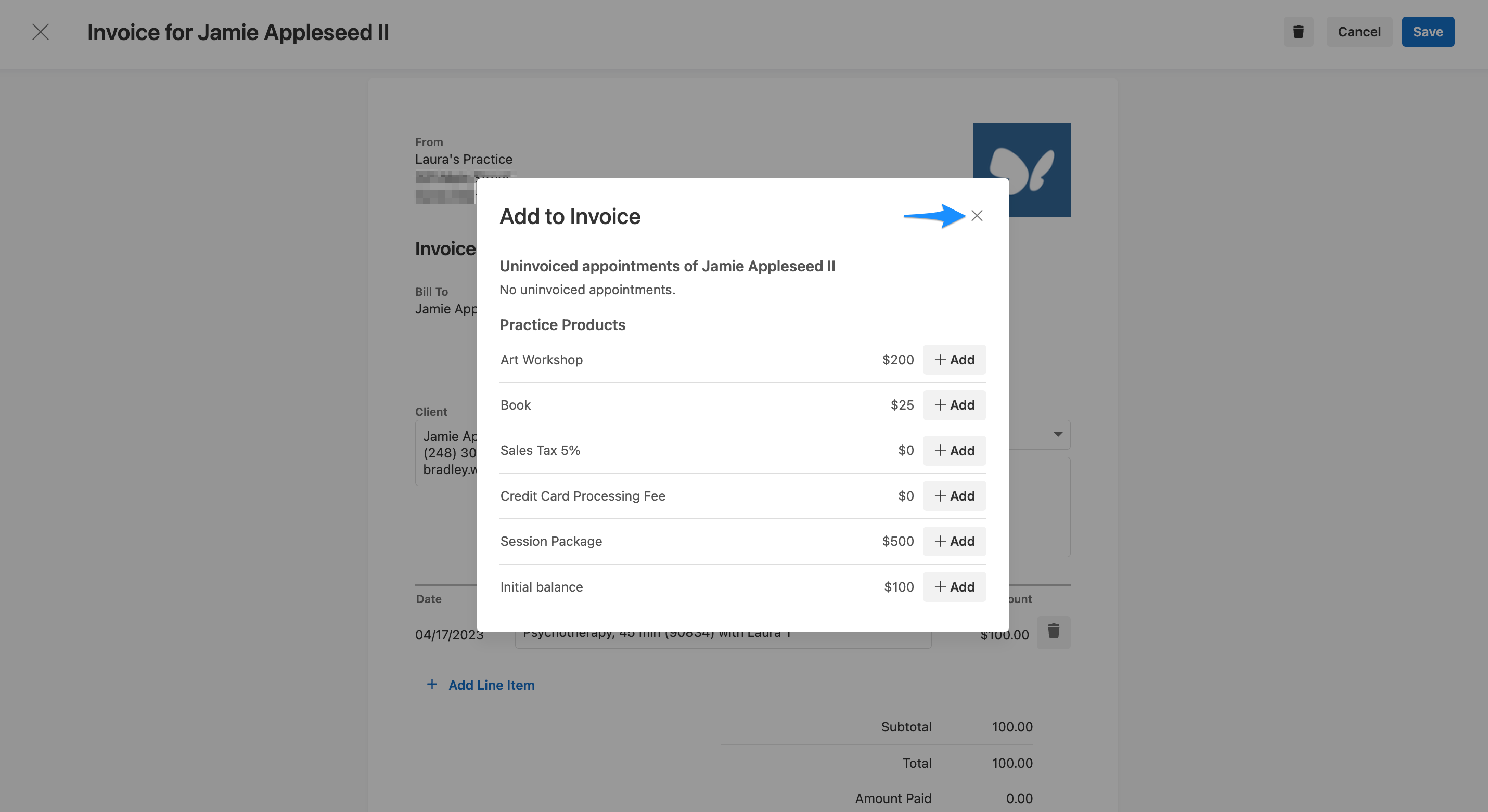 Creating invoices – SimplePractice Support