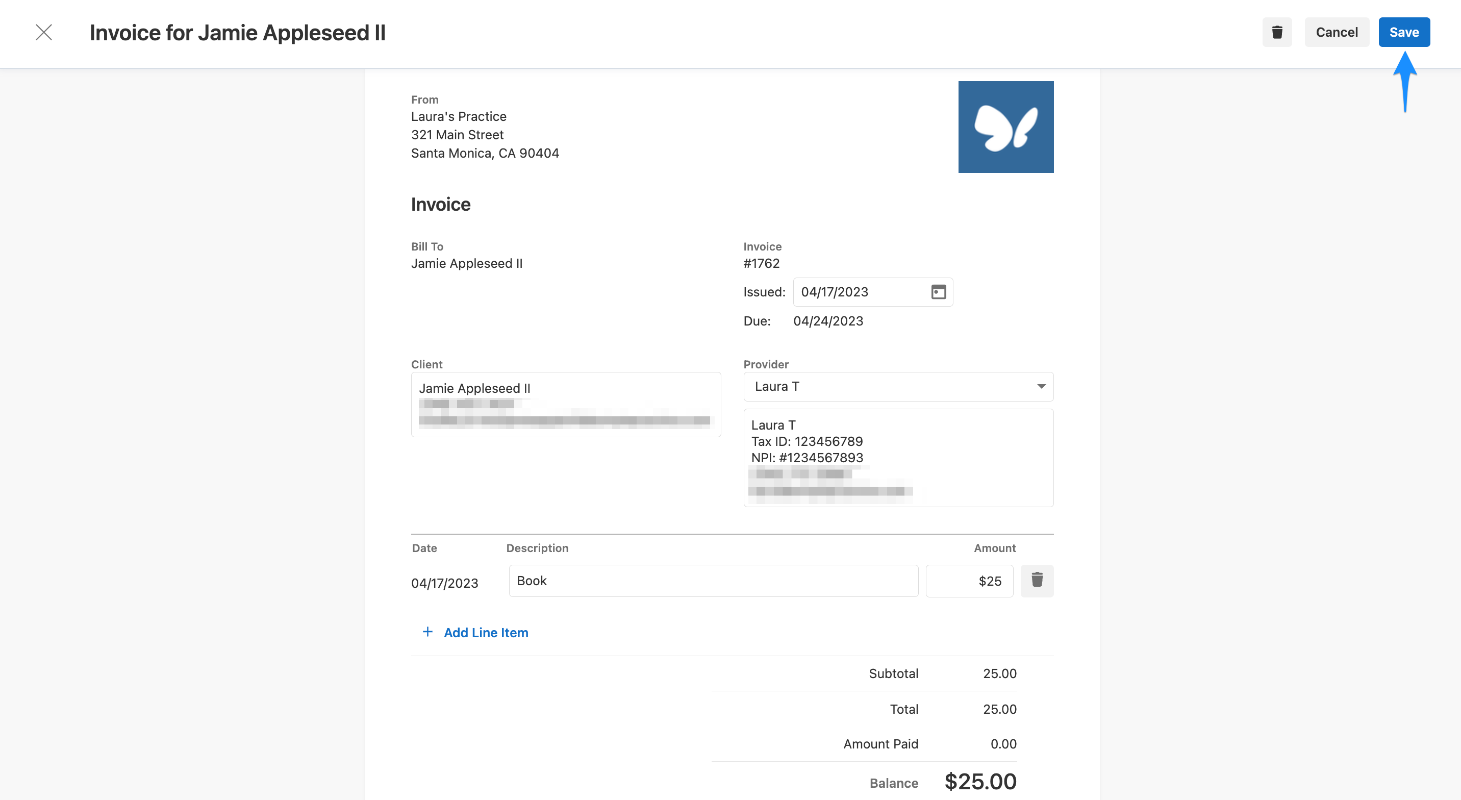 Creating invoices – SimplePractice Support