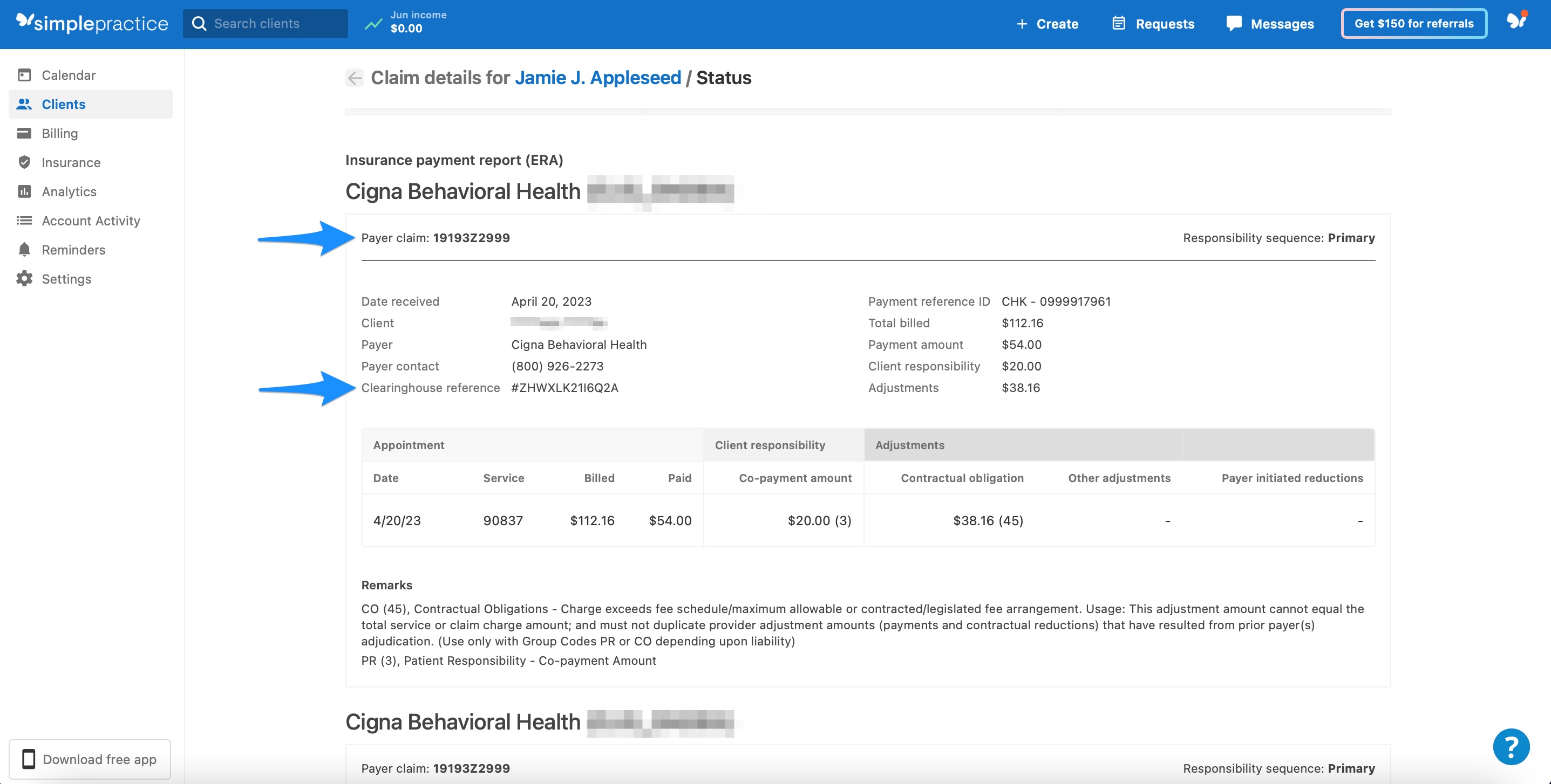 Using claim reference numbers – SimplePractice Support