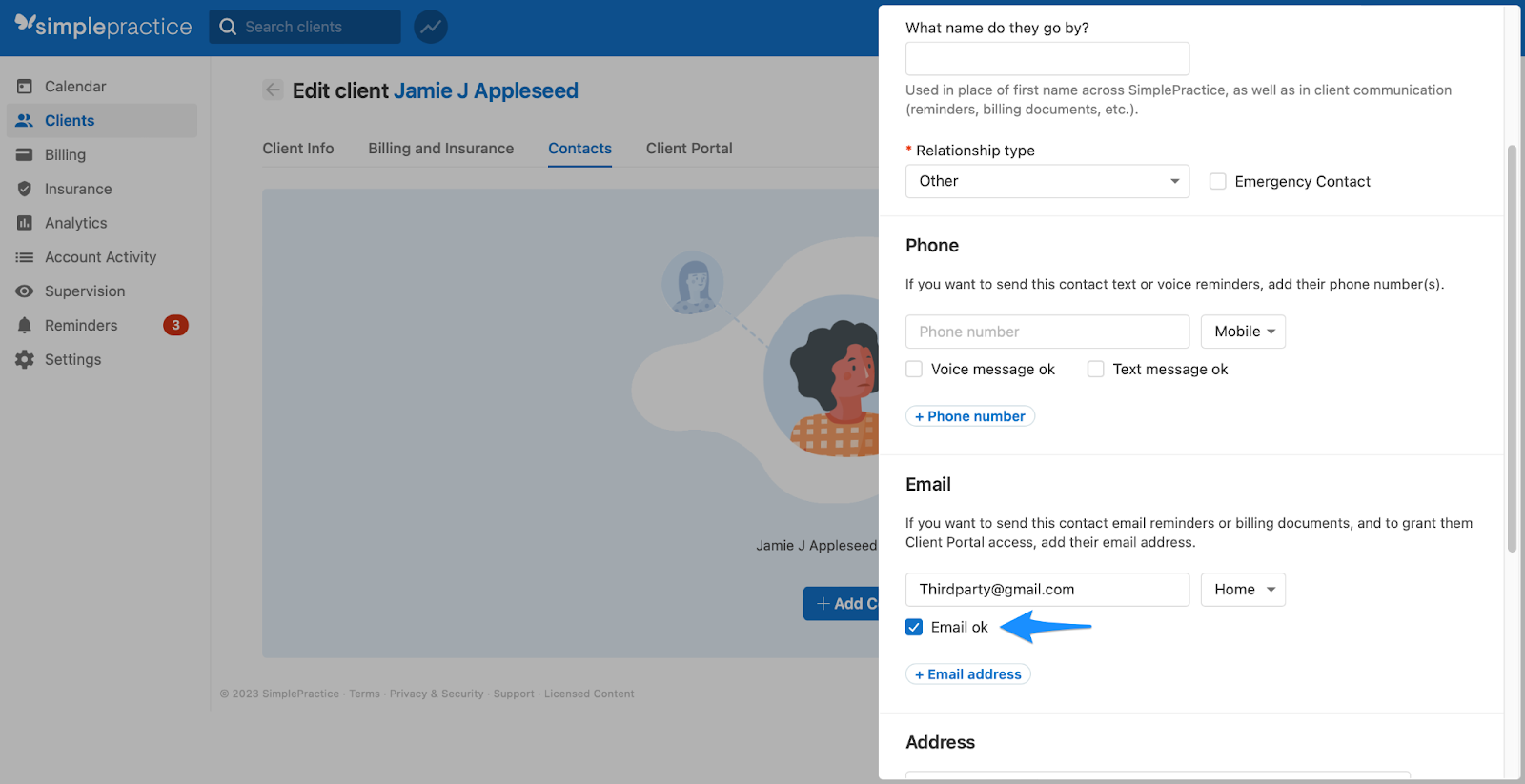 Enhanced Client Management for third party billing – SimplePractice Support