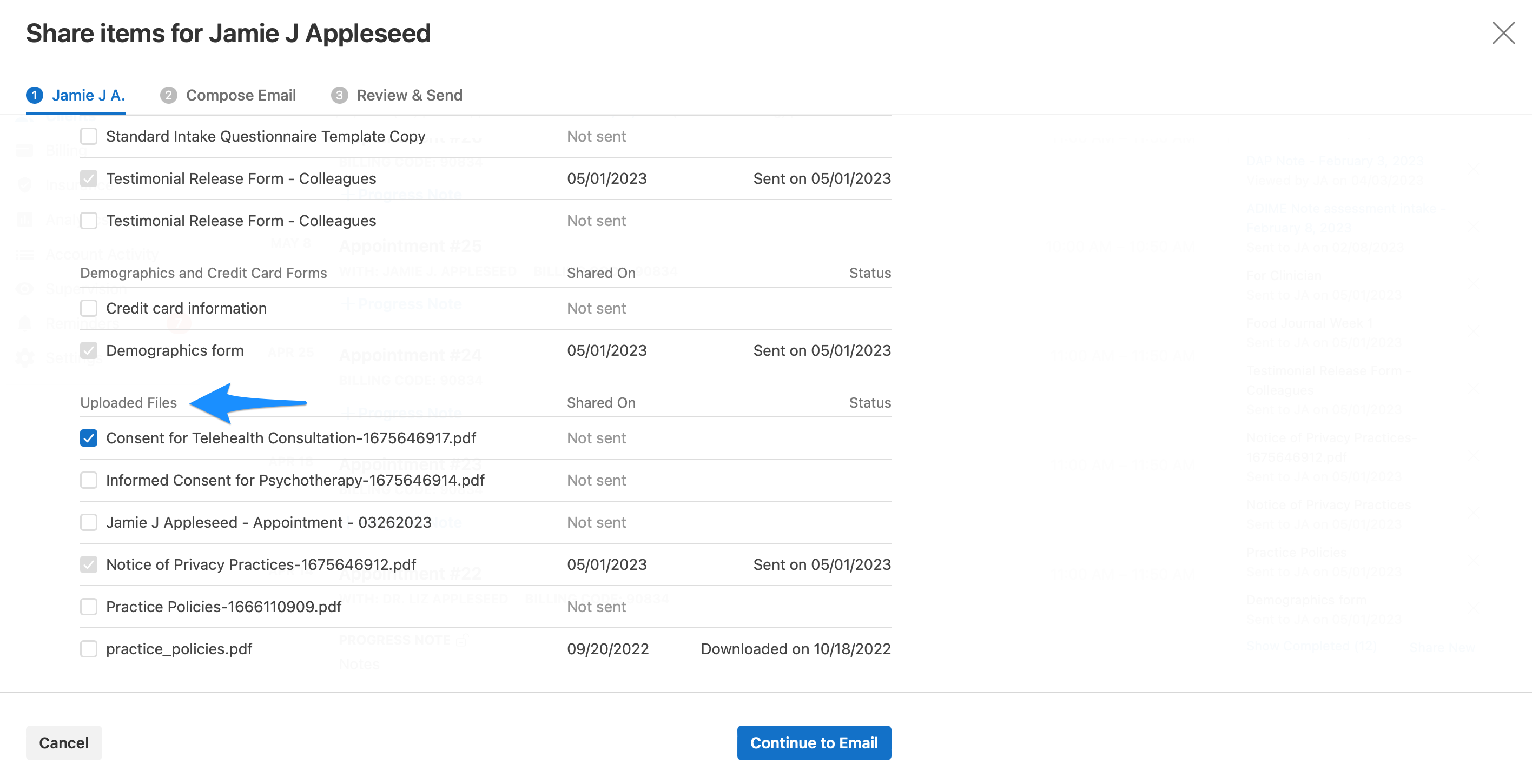 Sending intake forms and documents to clients – SimplePractice Support
