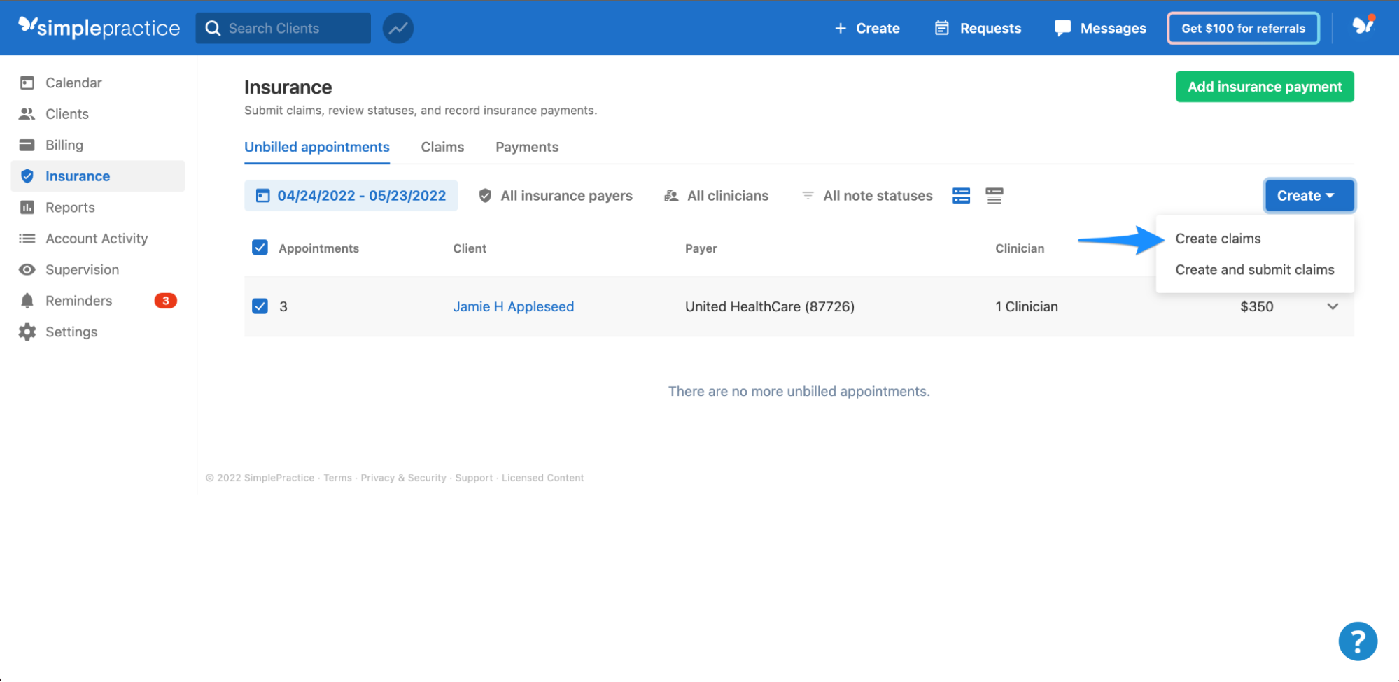 Submitting a corrected claim – SimplePractice Support