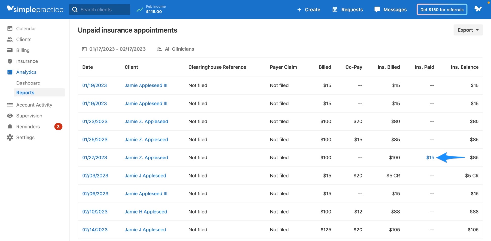 Understanding your insurance reports – SimplePractice Support