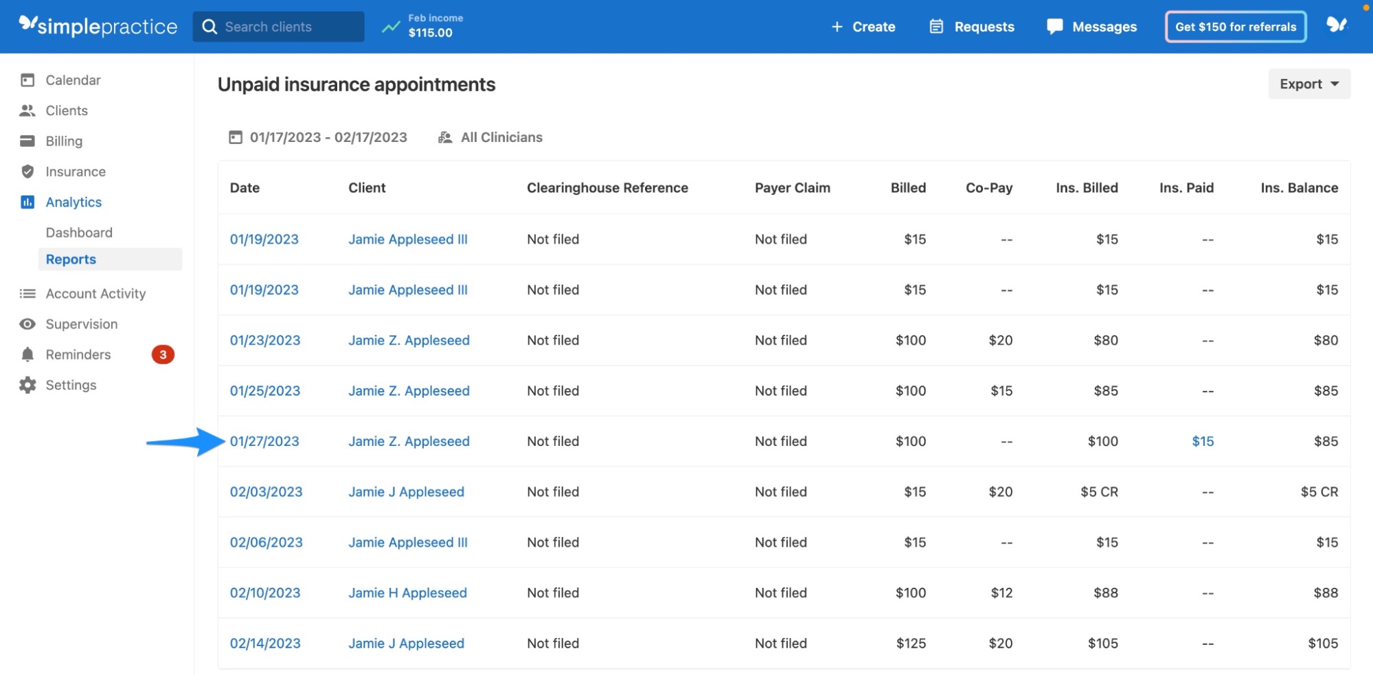 Understanding your insurance reports – SimplePractice Support