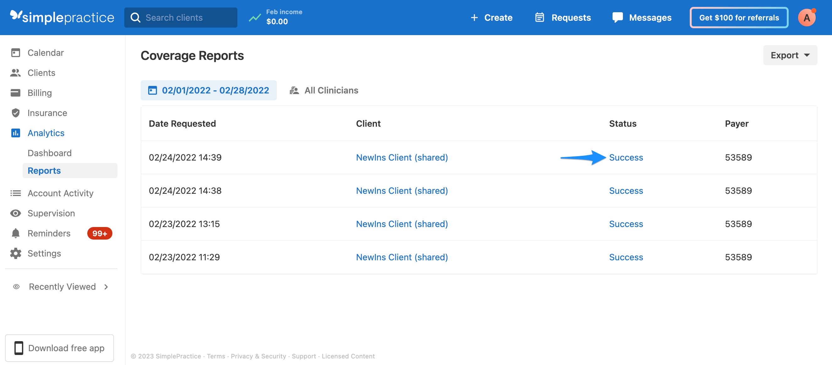 Understanding your insurance reports – SimplePractice Support
