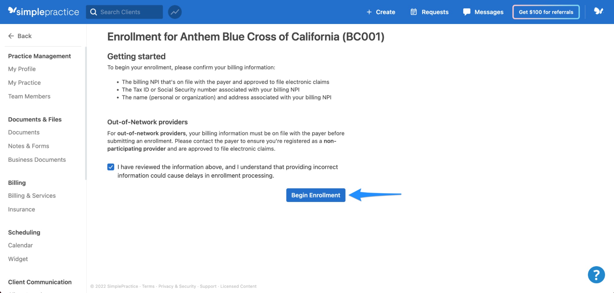 Submitting enrollments to file claims and receive Payment Reports ...