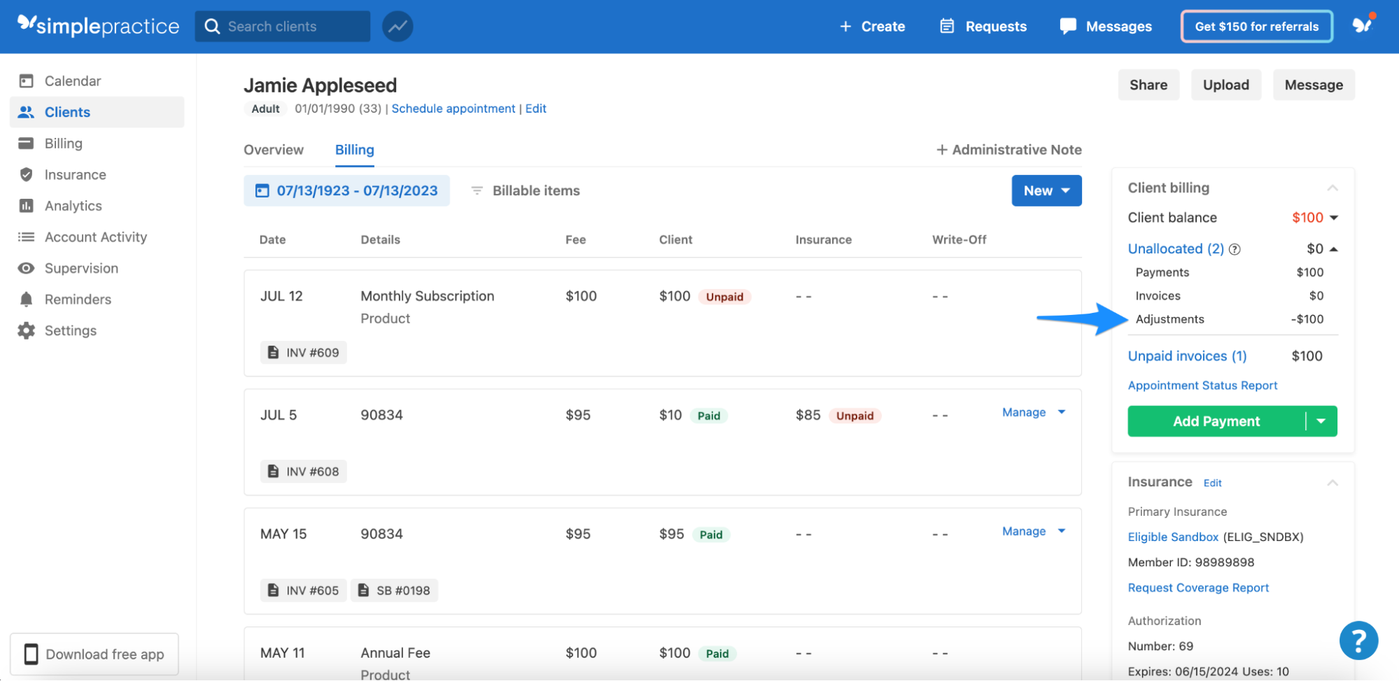 Navigating client payments – SimplePractice Support