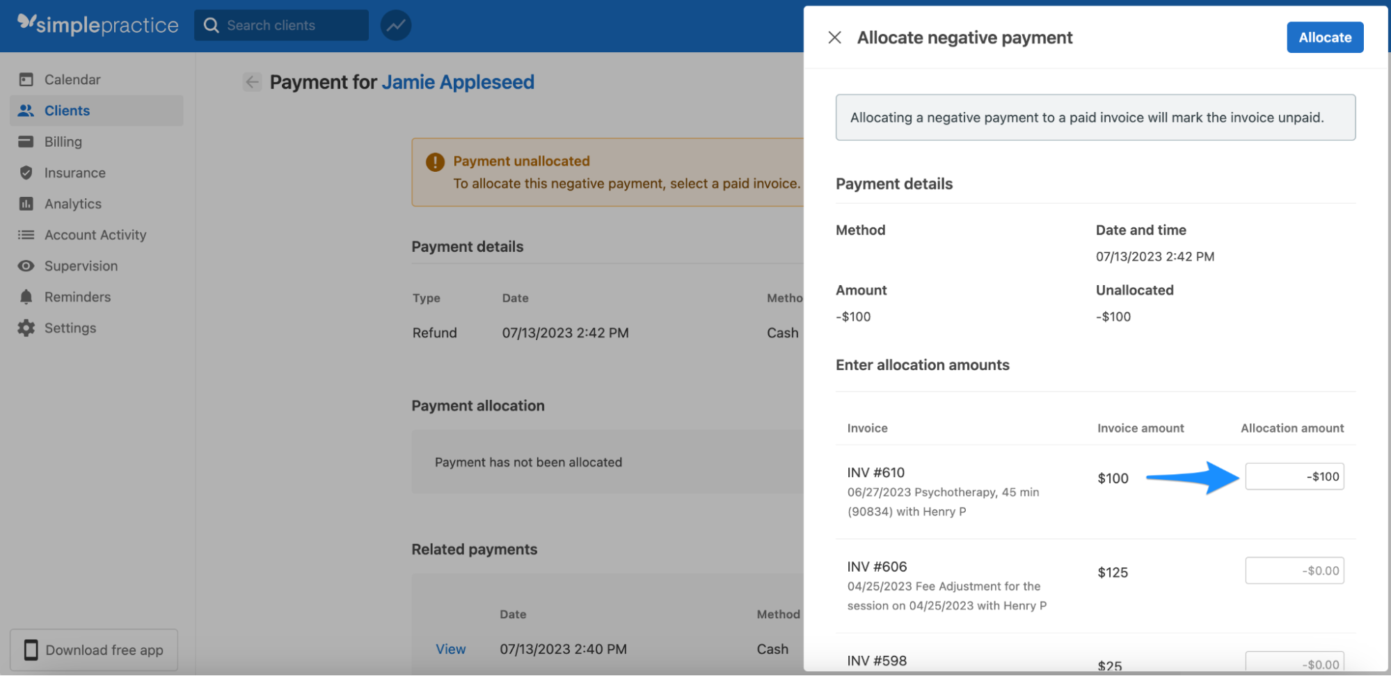 Navigating client payments – SimplePractice Support