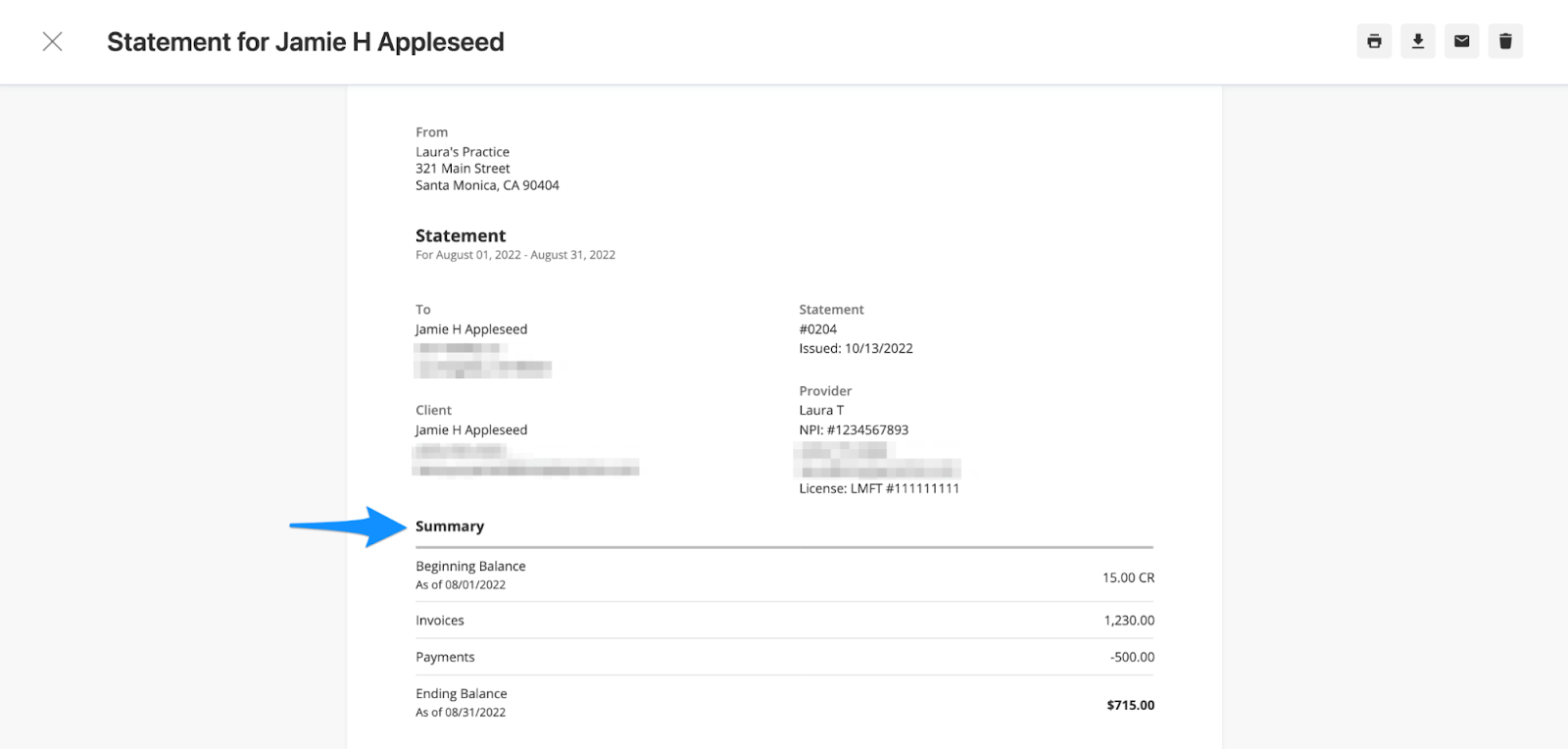 Creating statements – SimplePractice Support