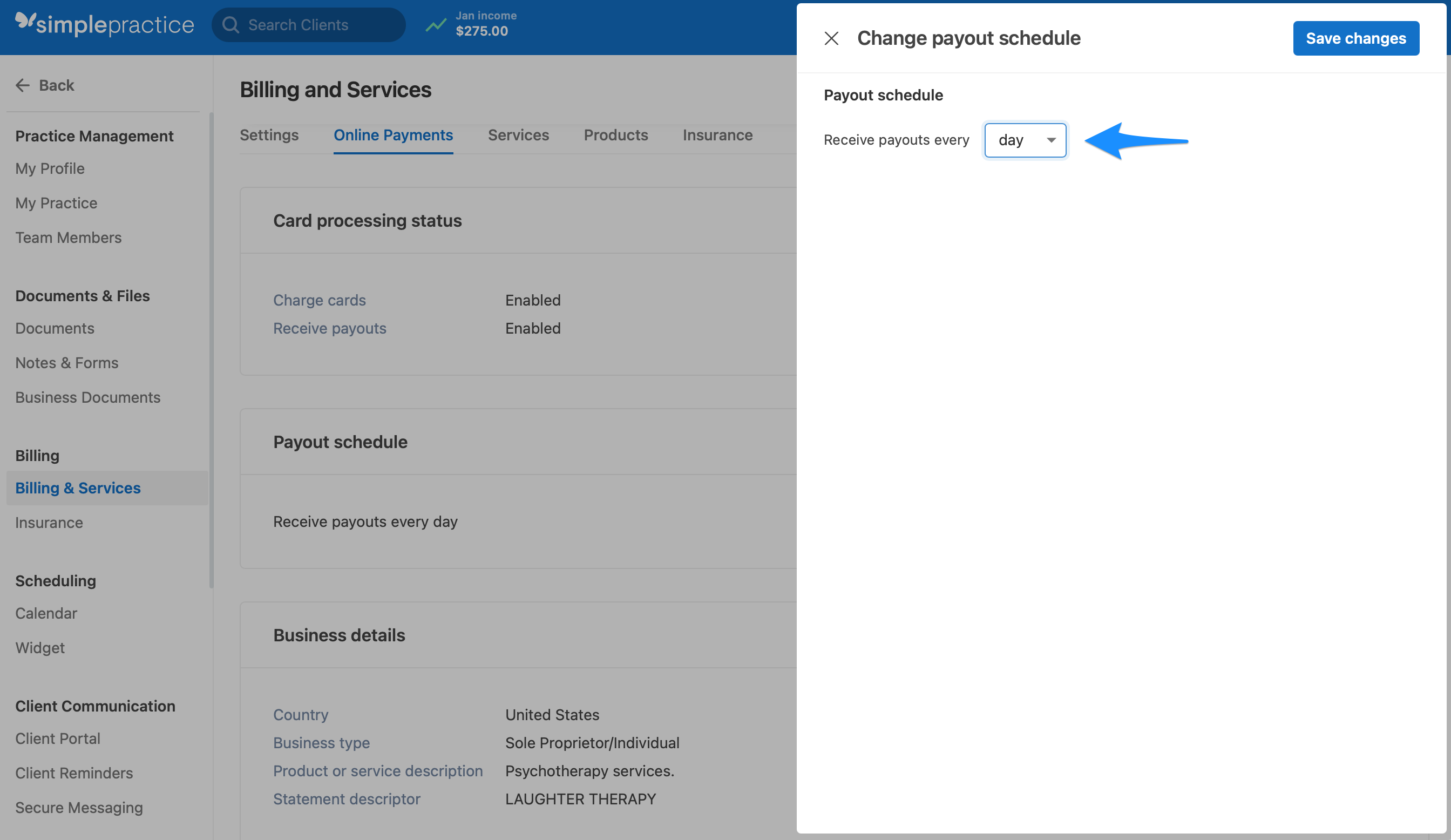 Keeping track of your payouts – SimplePractice Support