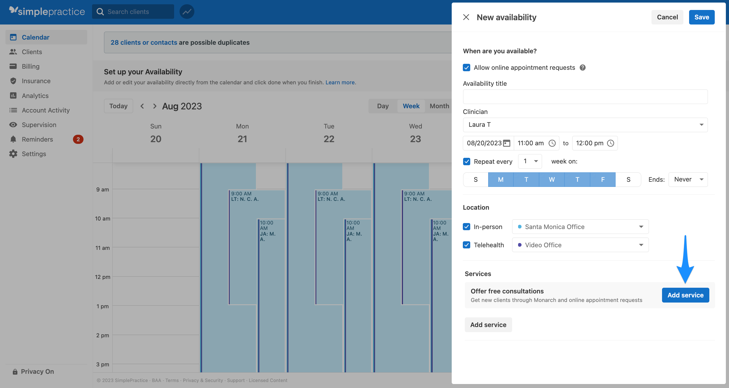 Managing your Availability FAQs – SimplePractice Support