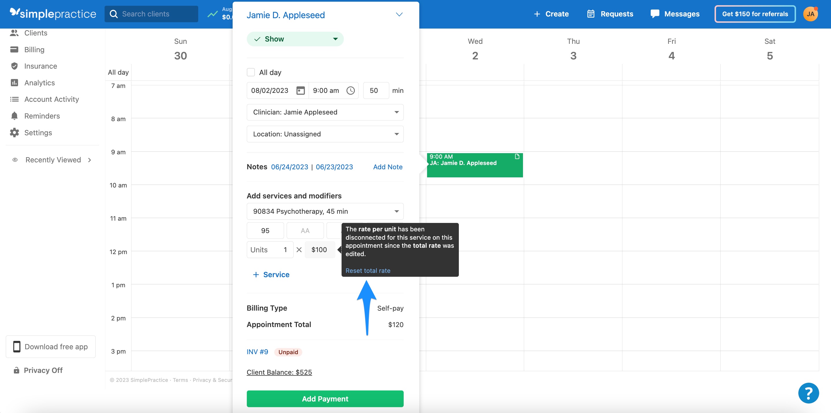 Using Unit Billing and multiple service codes – SimplePractice Support
