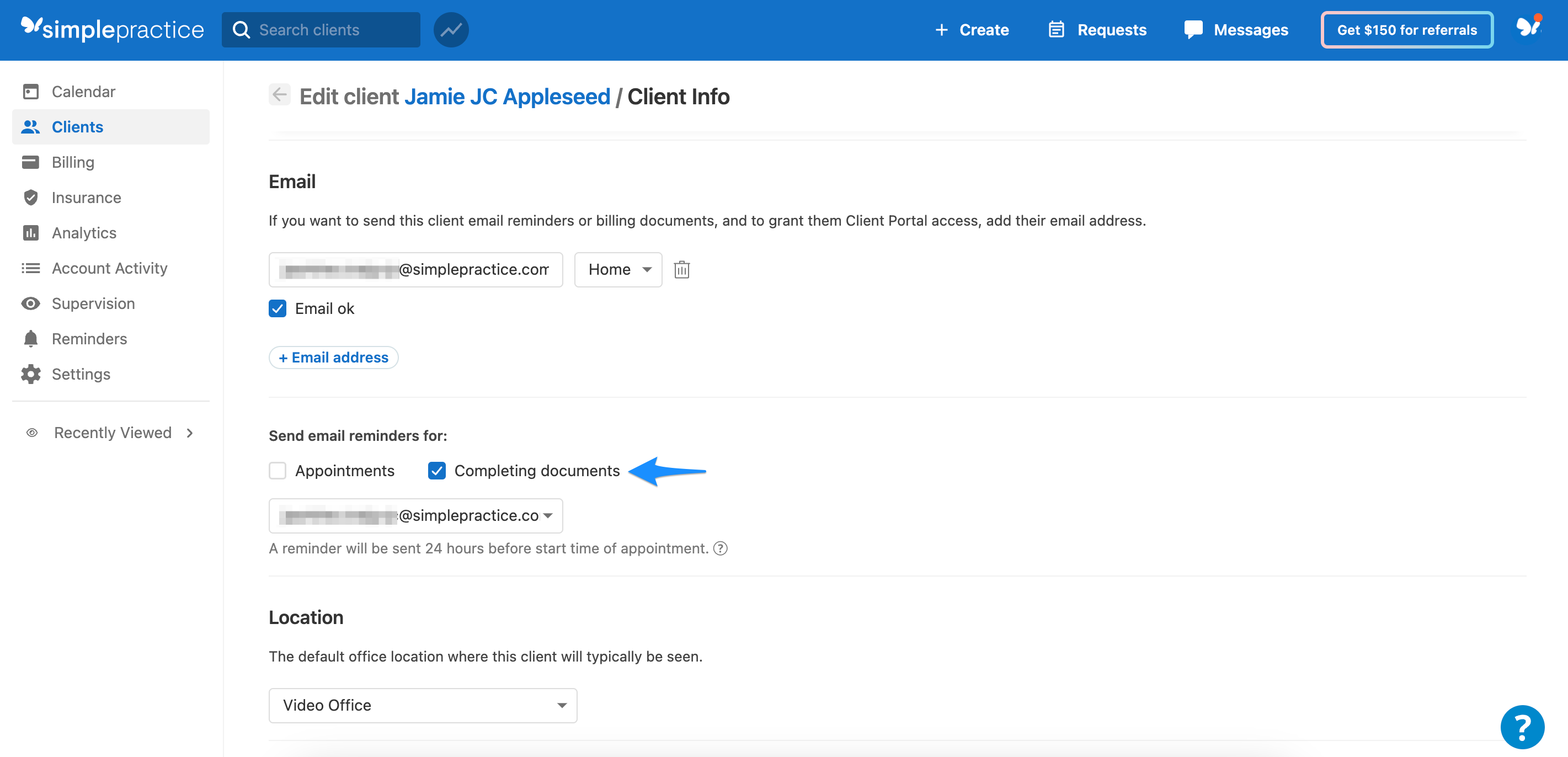 Sending intake forms and documents to clients – SimplePractice Support