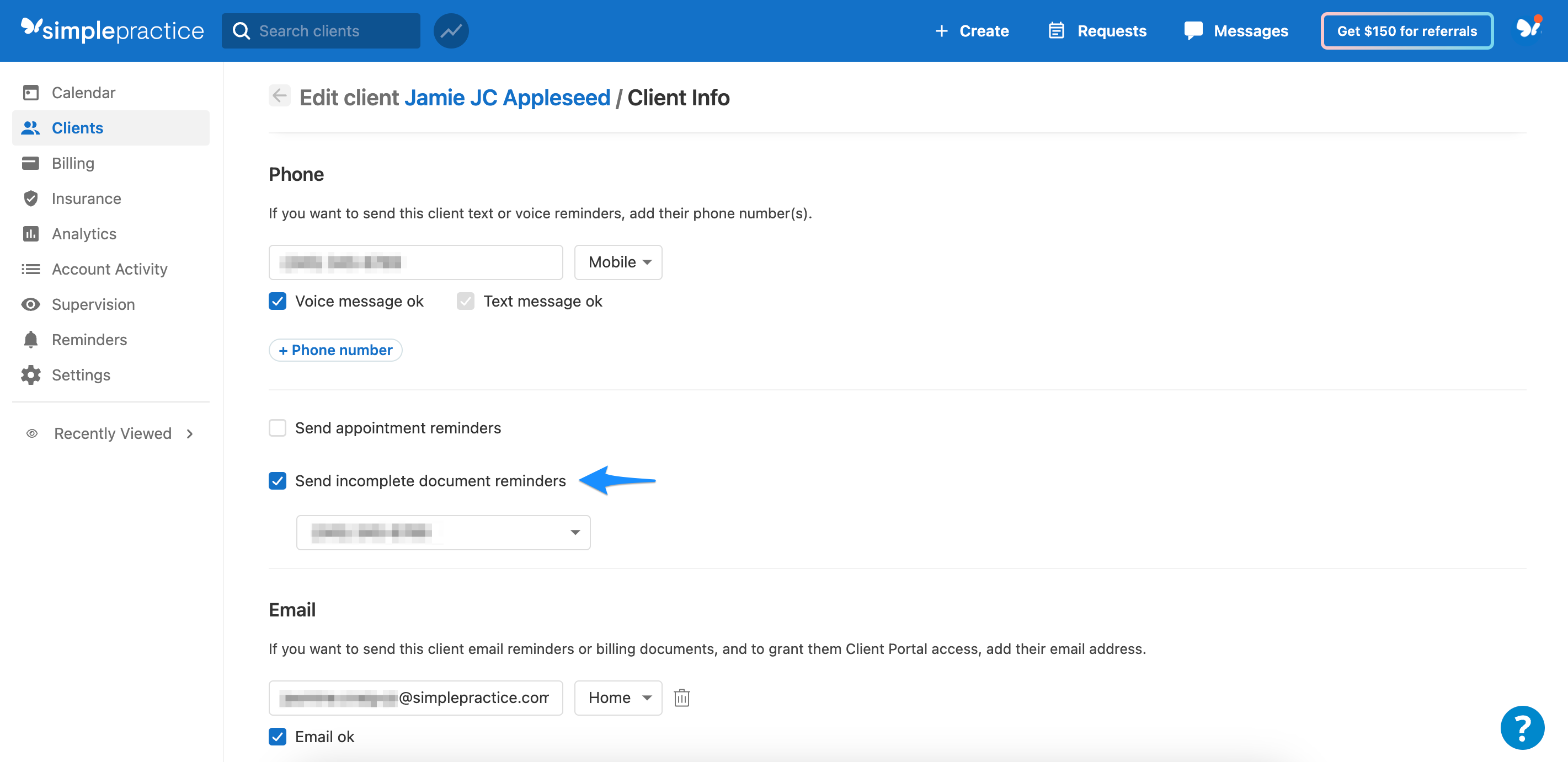 Sending Intake Forms And Documents To Clients Simplepractice Support