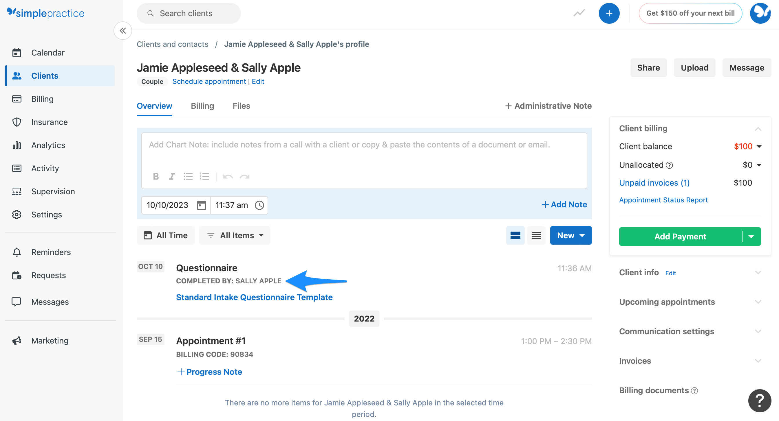 Enhanced Client Management for couples – SimplePractice Support